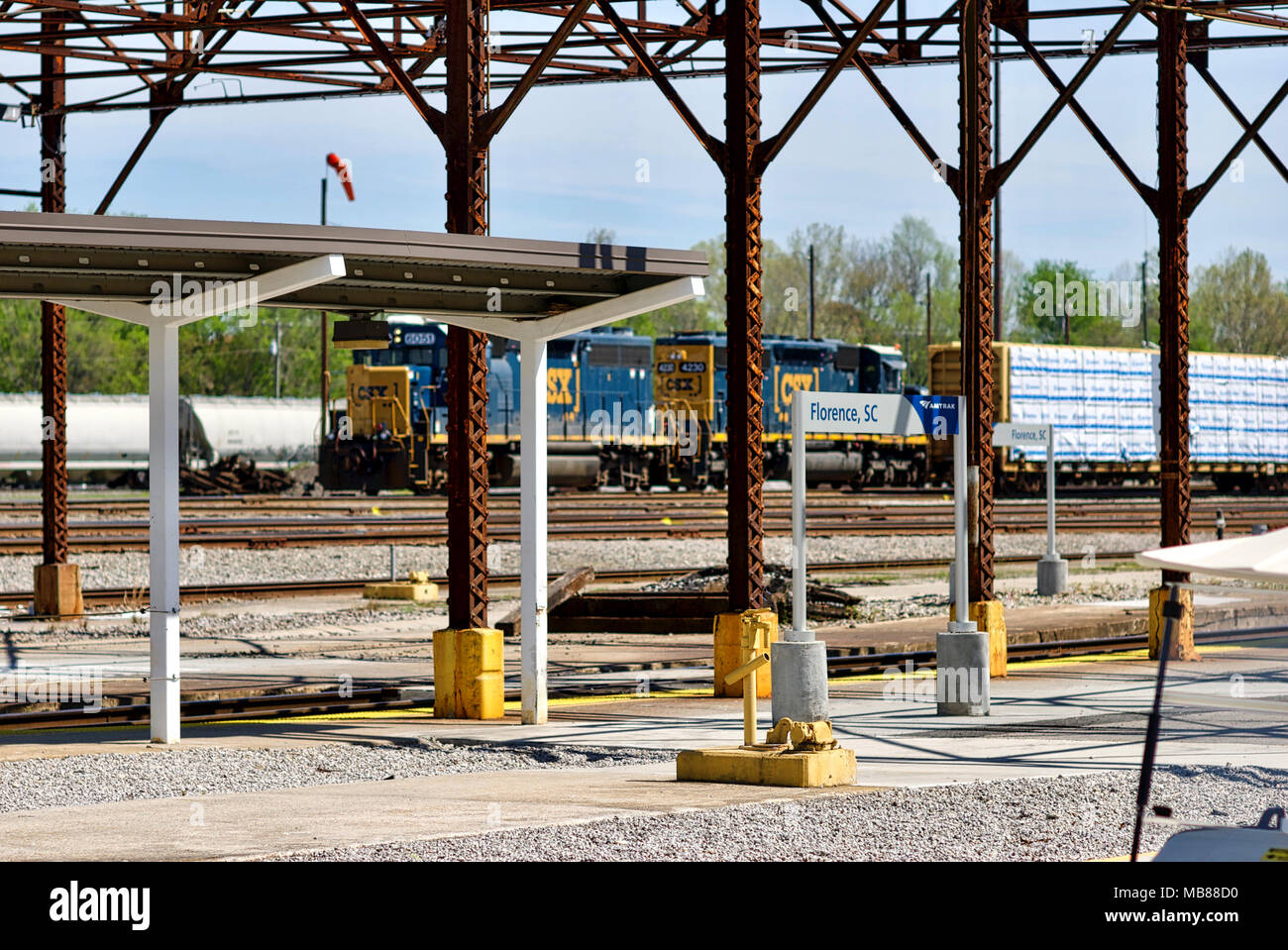 Florence, South Carolina, USA - April 2, 2018: Passengers prepare to ...