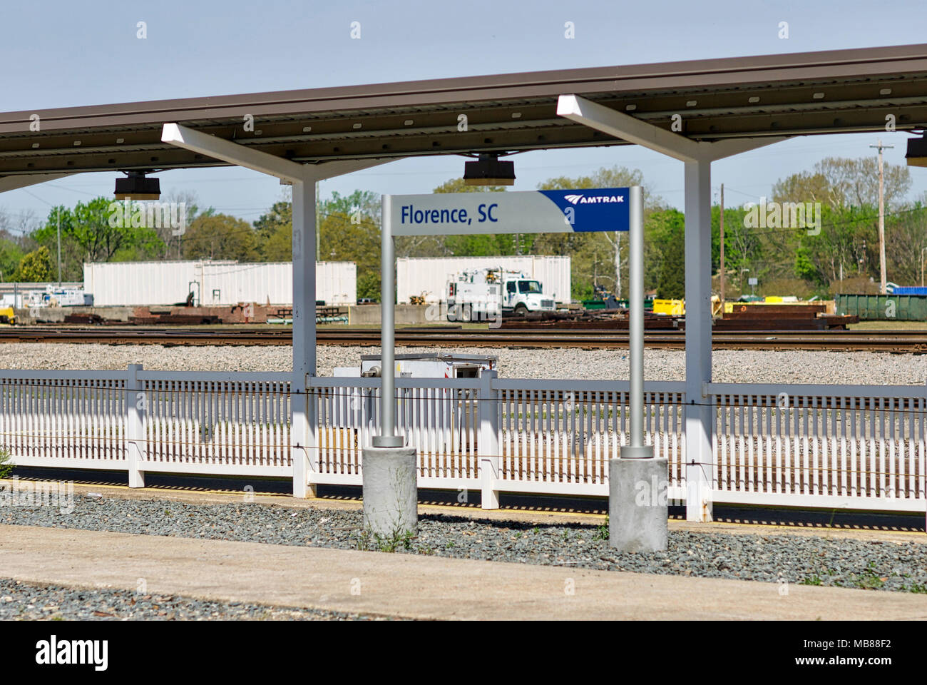 Florence, South Carolina, USA - April 2, 2018: Passengers prepare to ...