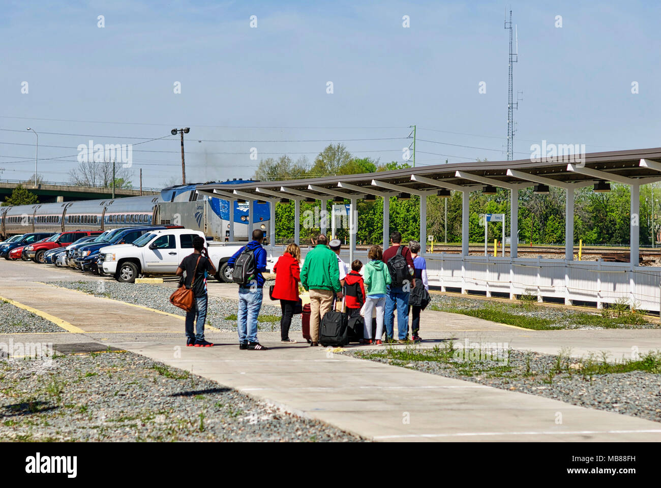 Florence, South Carolina, USA - April 2, 2018: Passengers prepare to ...