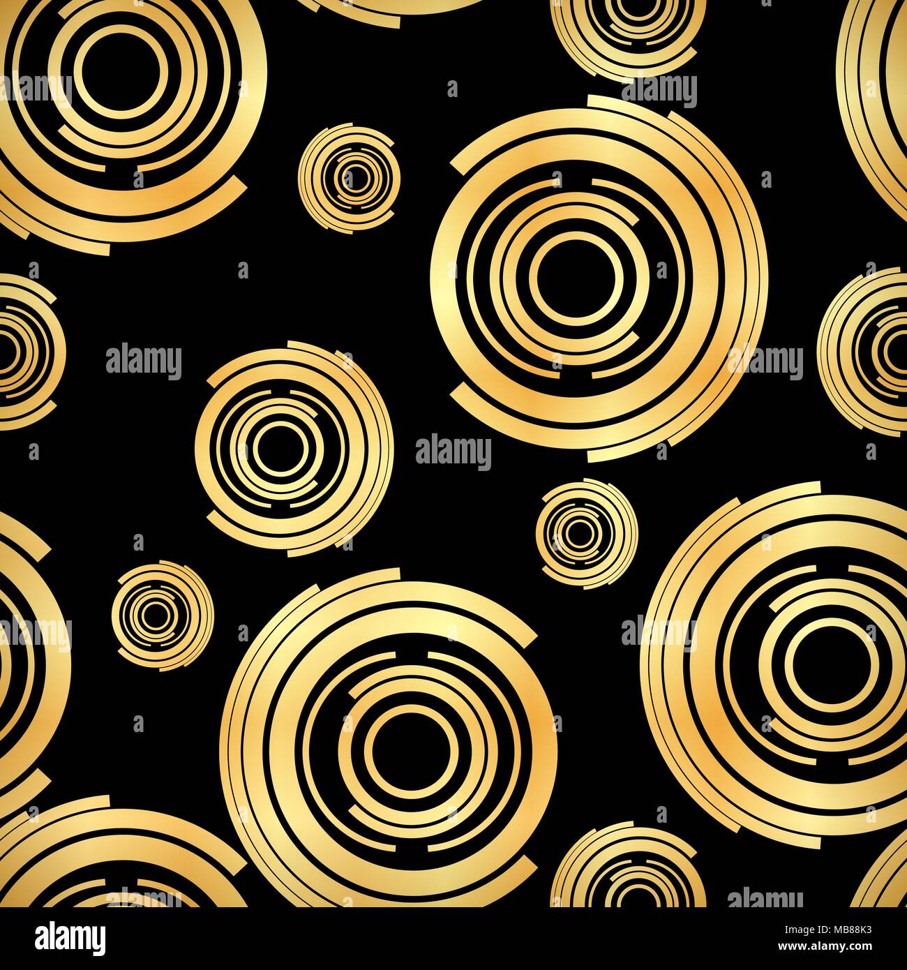 Classic seamless gold glitter pattern circle ornate. Seamless circles ...