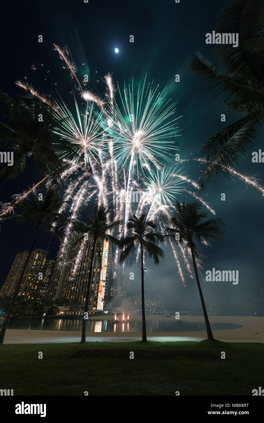 Fire palm trees night hi-res stock photography and images - Alamy
