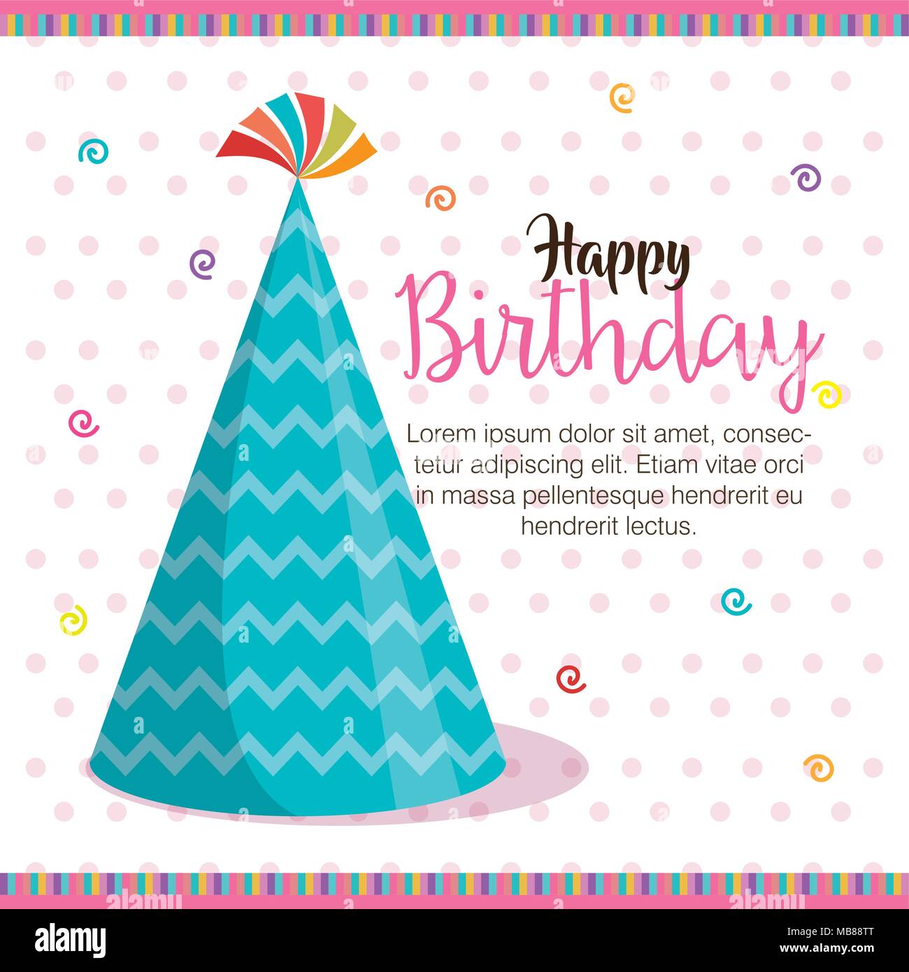 happy birthday hat celebration card Stock Vector Image & Art - Alamy