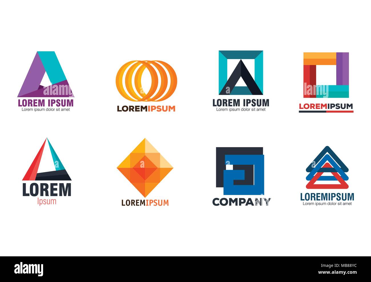 geometric company set emblems Stock Vector Image & Art - Alamy
