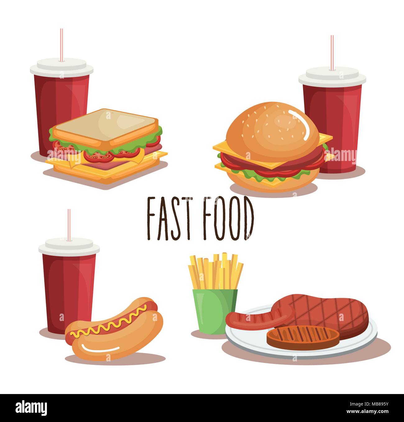 fast food product icons Stock Vector Image & Art - Alamy