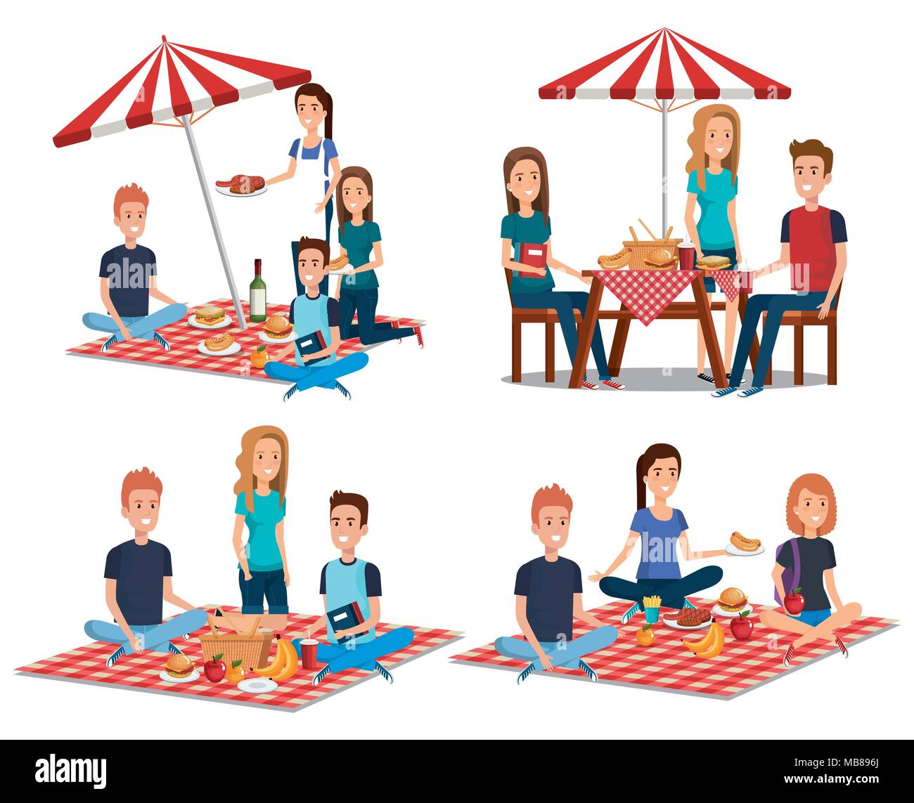 Spring picnic people Cut Out Stock Images & Pictures - Alamy