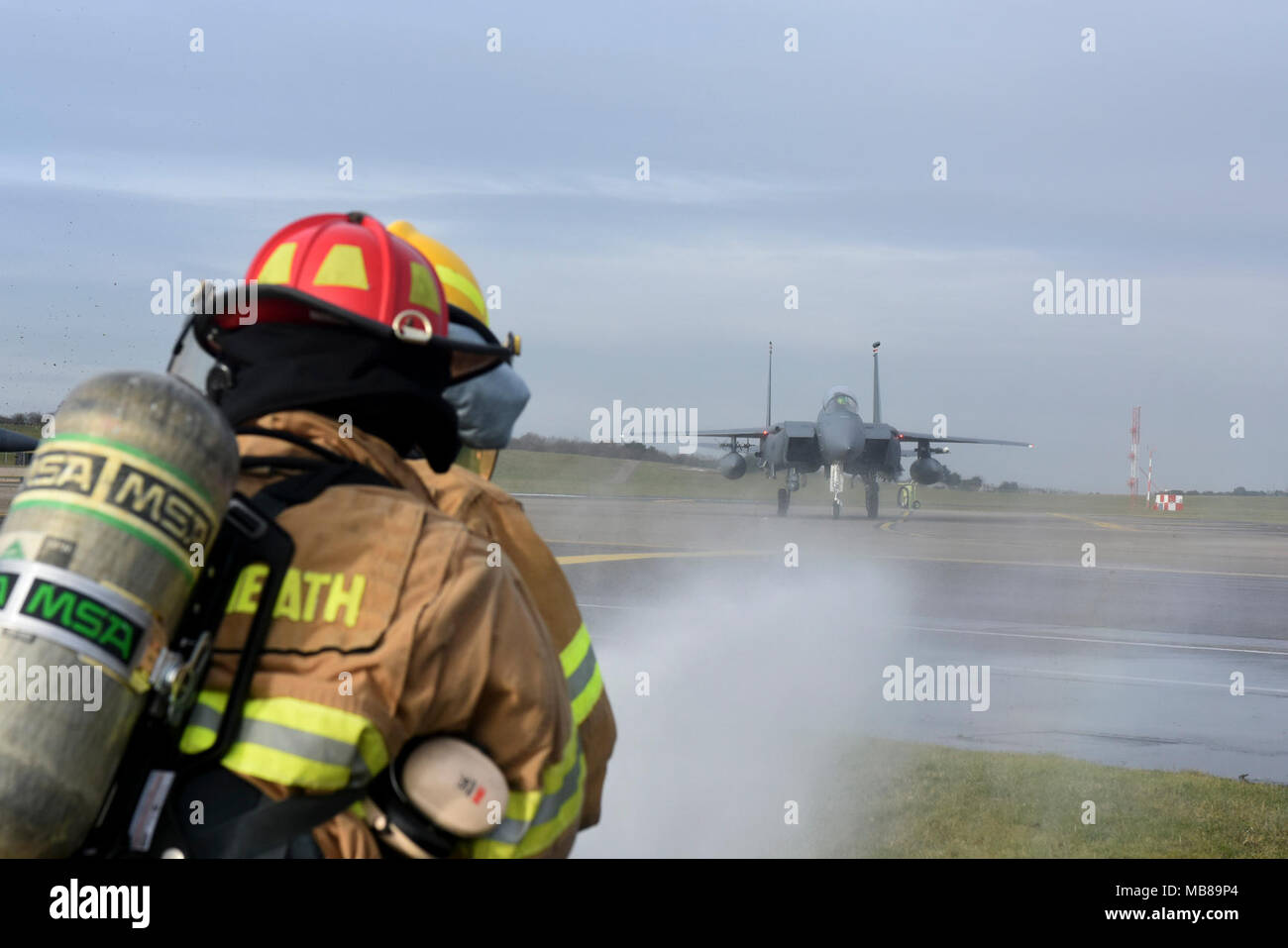 Airmen assigned to the 48th Civil Engineer Squadron train while at F ...