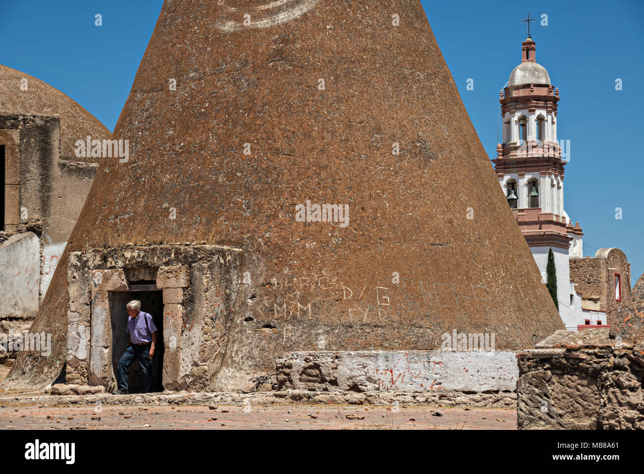 The Iglesia de San Diego De Alcalá church behind the pyramid shaped ...