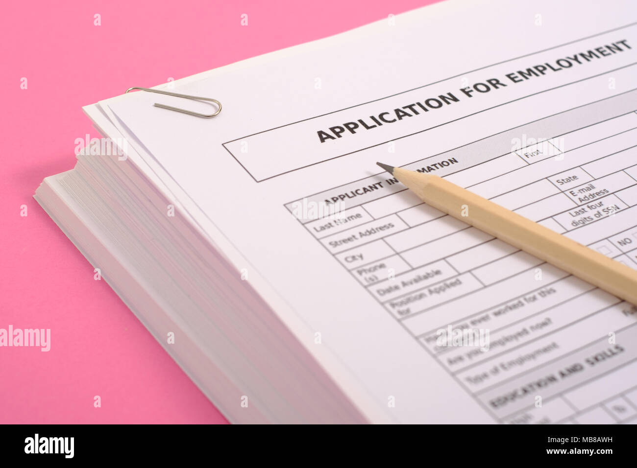 Cv form hi-res stock photography and images - Alamy