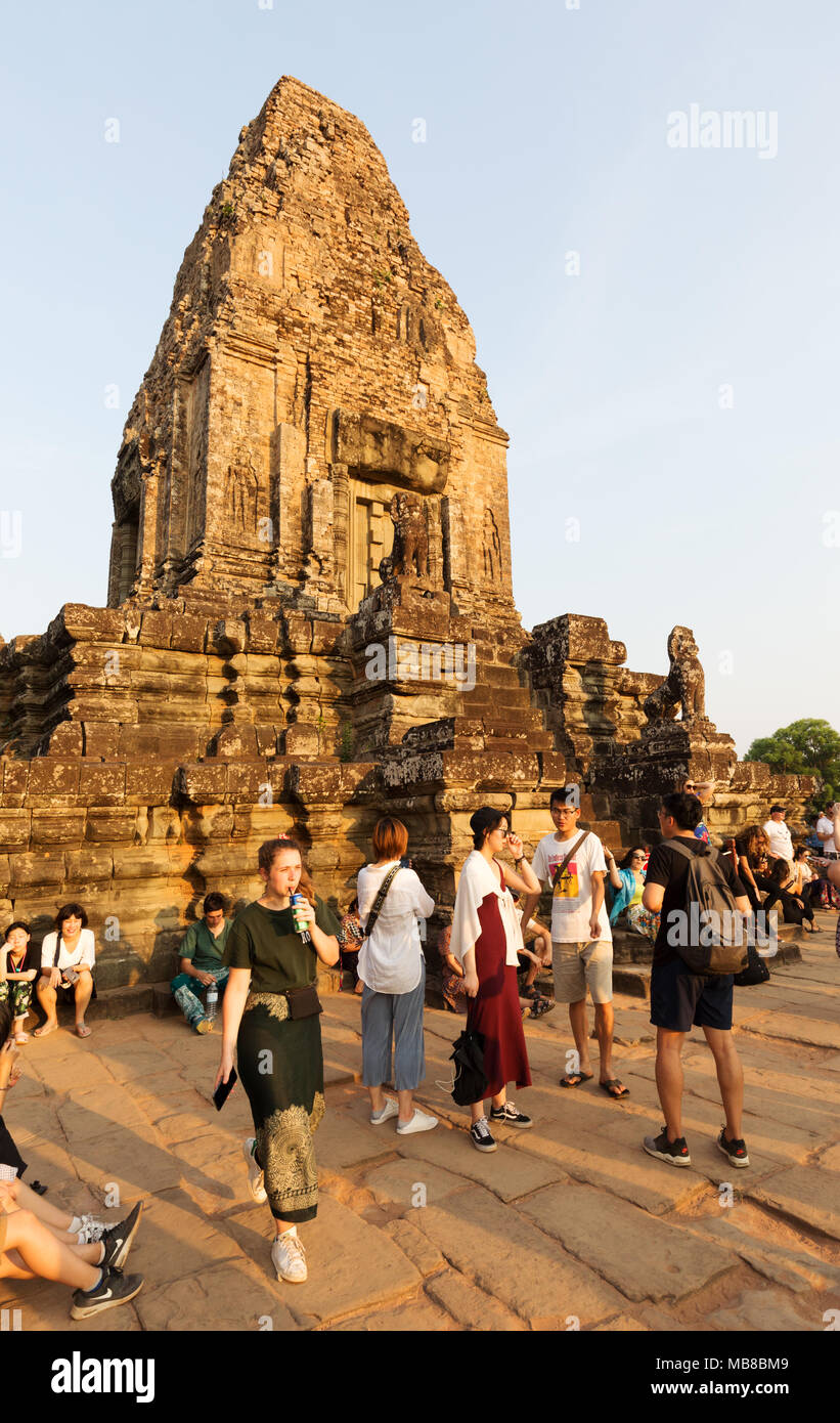Pre Rup temple Cambodia - tourists at sunset, Pre Rup temple, a 10th ...