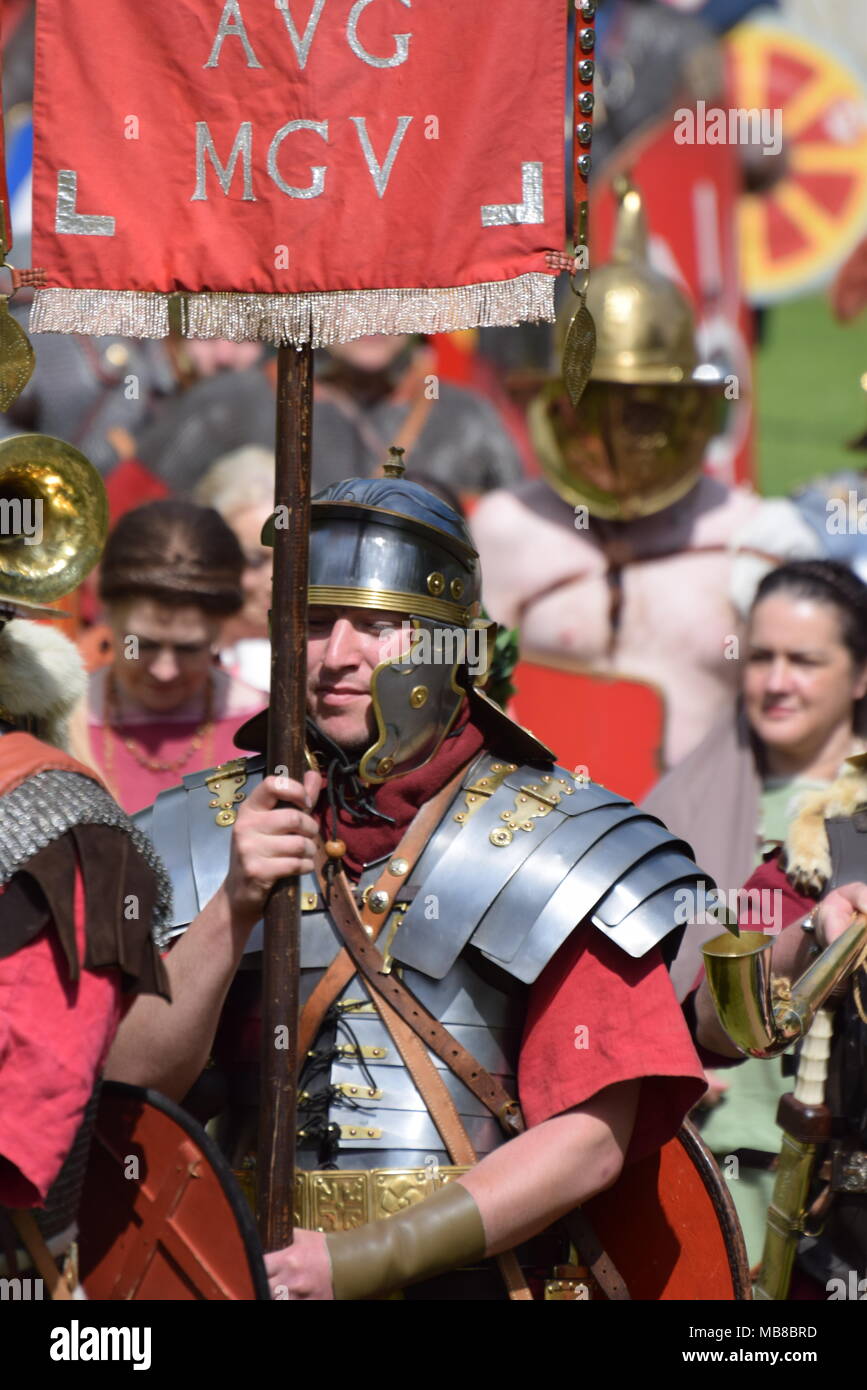 Roman Legions putting on a display at York's Eboracum festival Stock ...