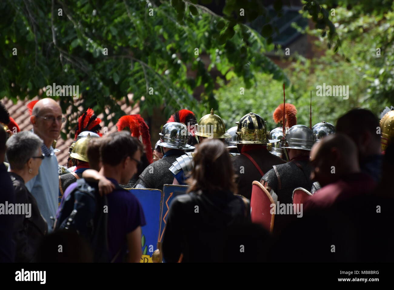 Roman Legions putting on a display at York's Eboracum festival Stock ...