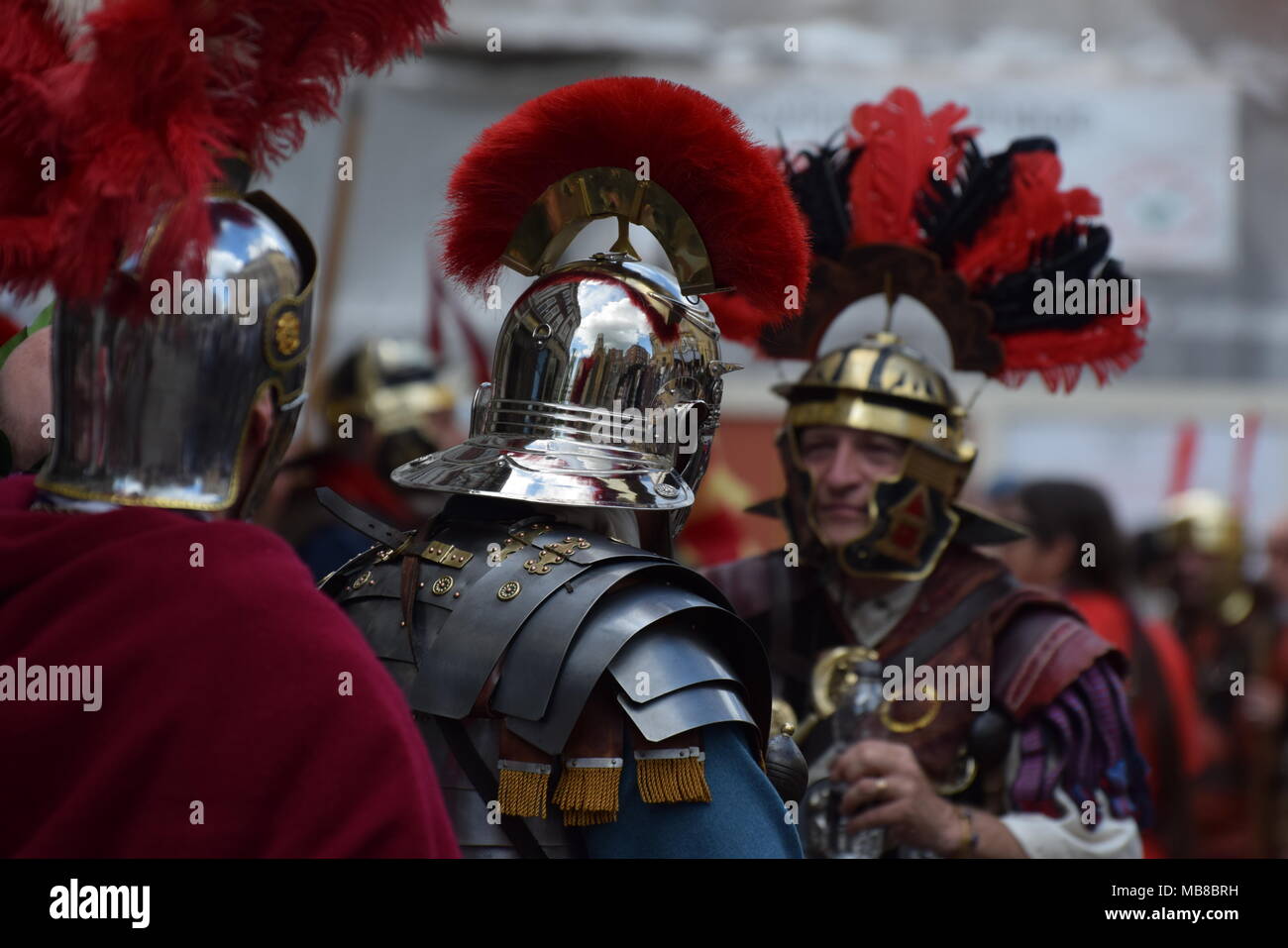 Roman Legions putting on a display at York's Eboracum festival Stock ...