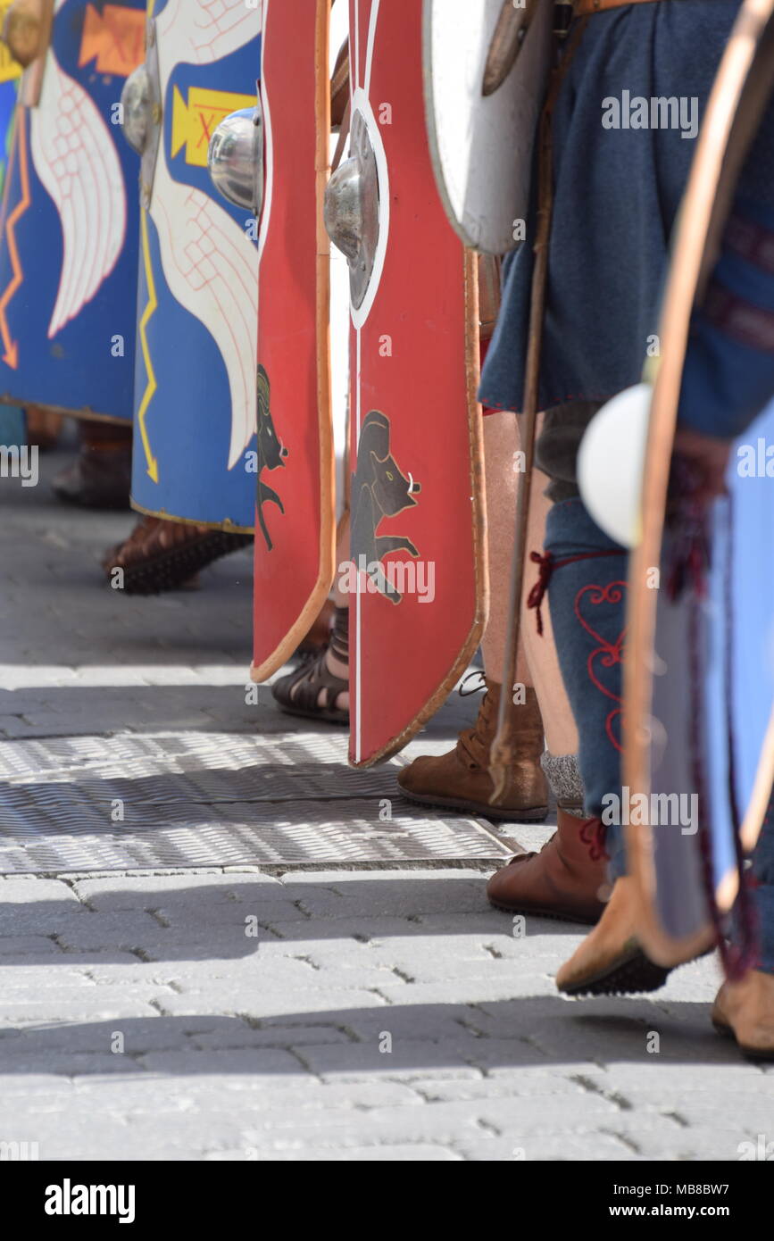 Roman Legions putting on a display at York's Eboracum festival Stock ...