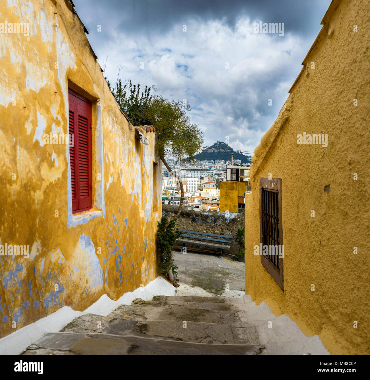 Traditional alley, at the old part of Athens, Greece Stock Photo - Alamy