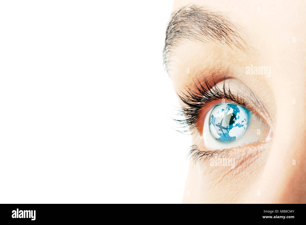 Human eye with planet earth hi-res stock photography and images - Alamy
