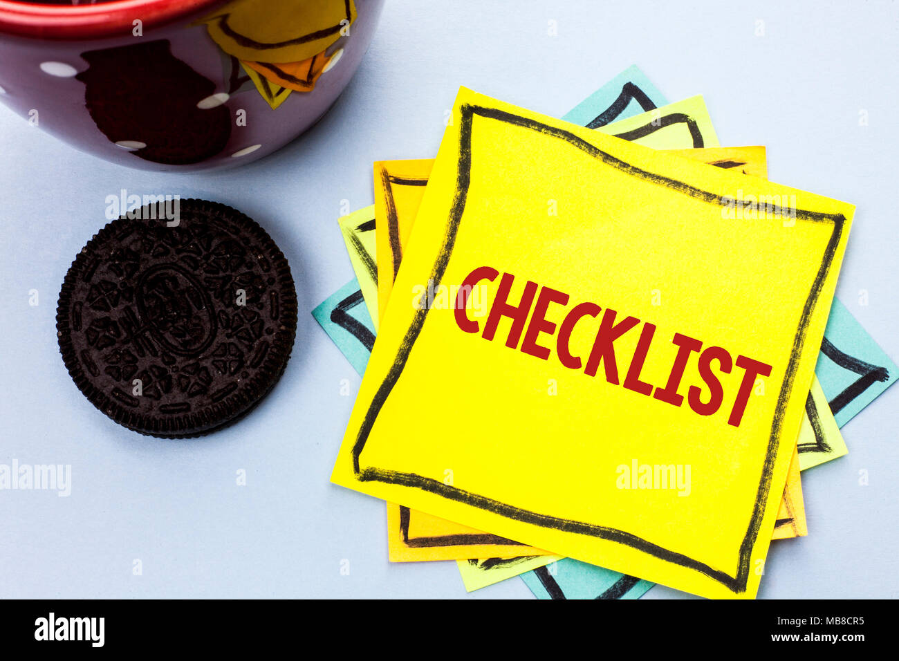 Writing note showing Checklist. Business photo showcasing Todolist List ...