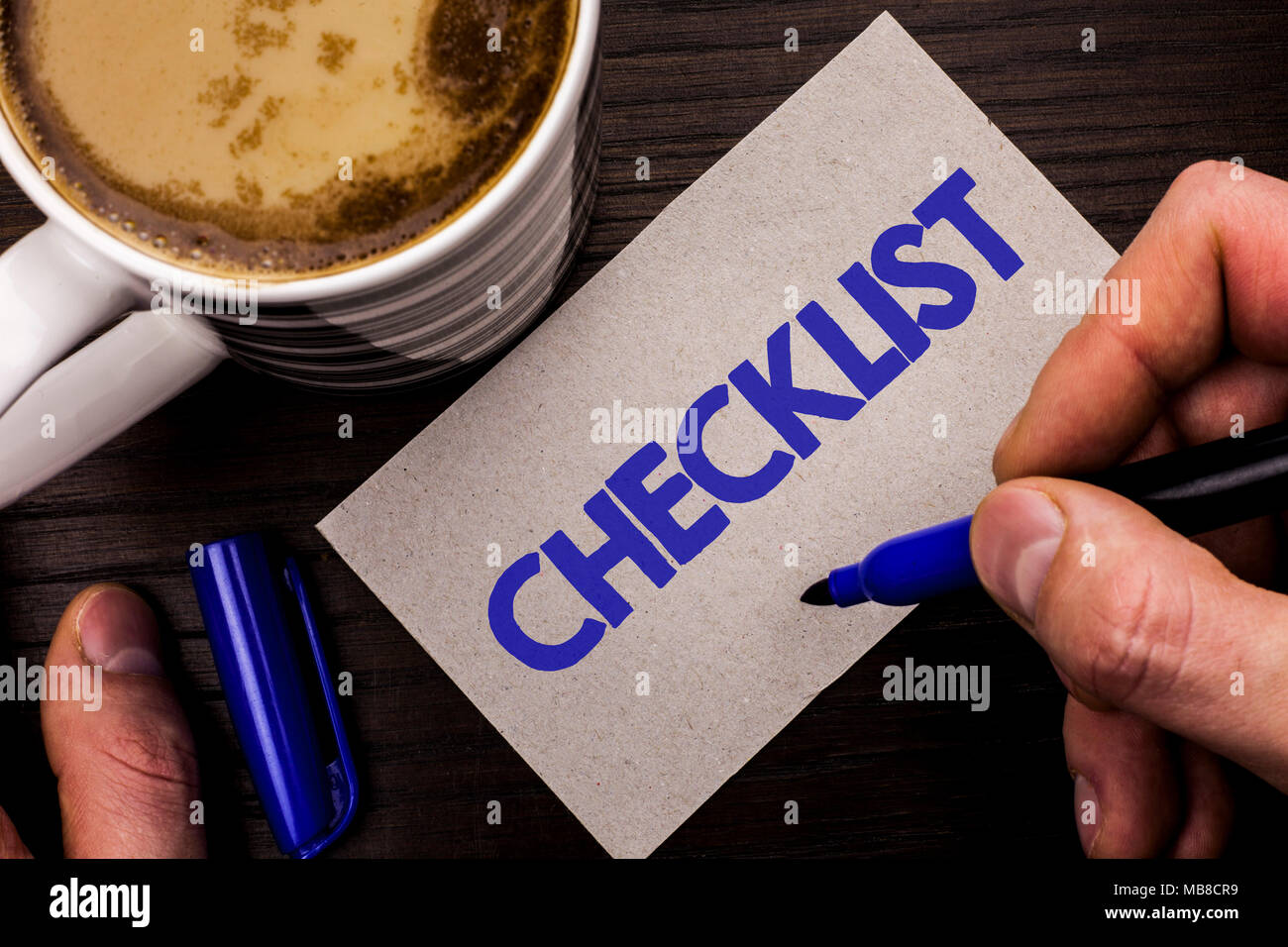 Conceptual hand writing showing Checklist. Business photo text Todolist ...