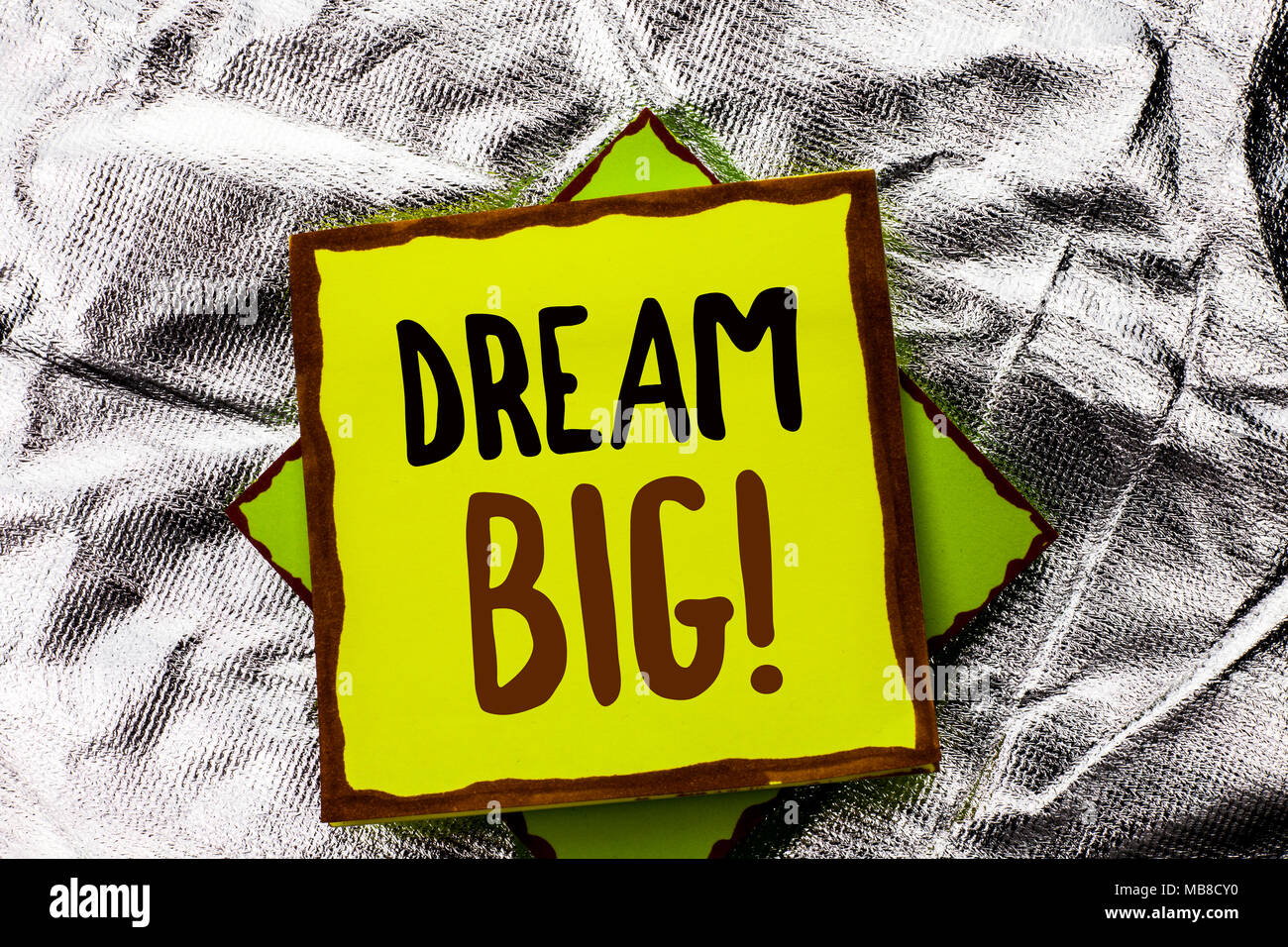 Text sign showing Dream Big. Conceptual photo Motivation Plan Aim Dream ...