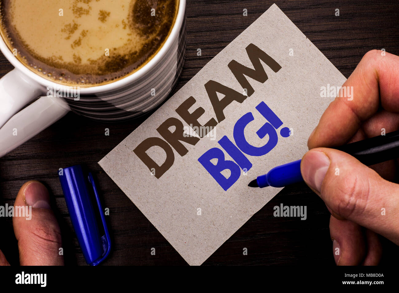 Conceptual hand writing showing Dream Big. Business photo text ...