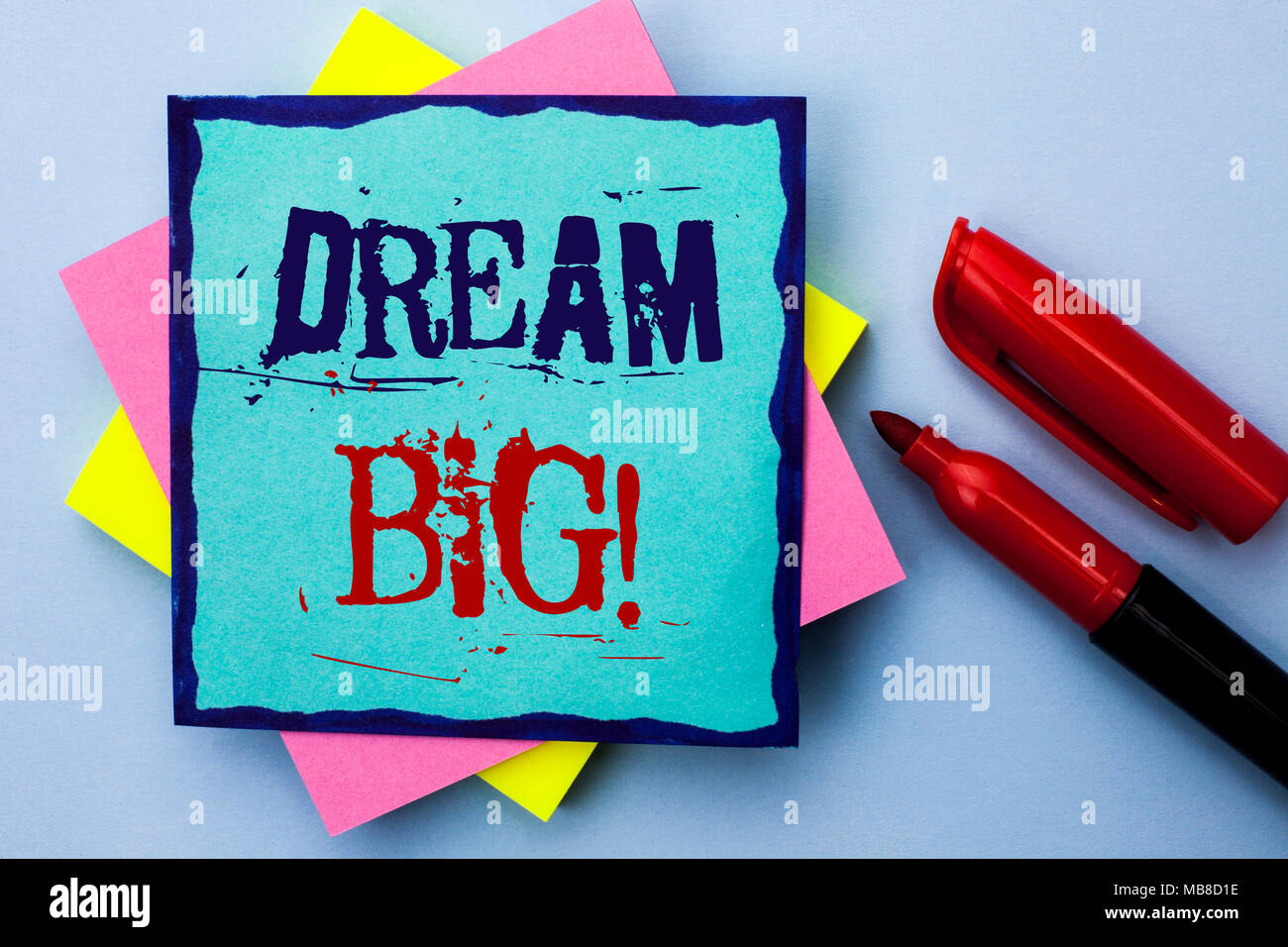 Writing note showing Dream Big. Business photo showcasing Motivation ...