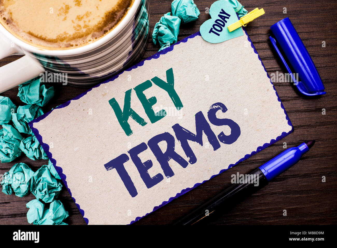 Conceptual hand writing showing Key Terms. Business photo showcasing ...