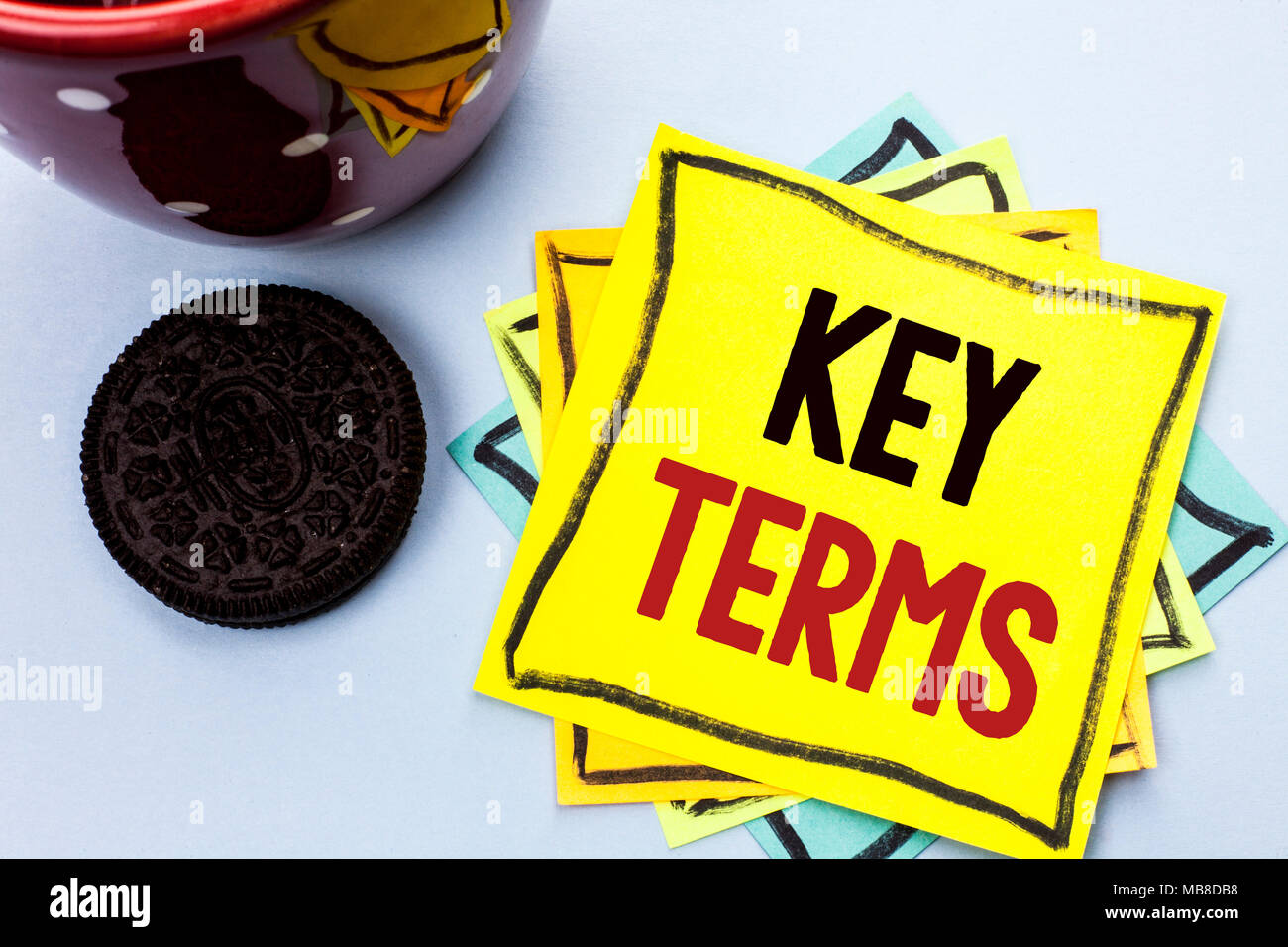 Writing note showing Key Terms. Business photo showcasing Key Plan ...