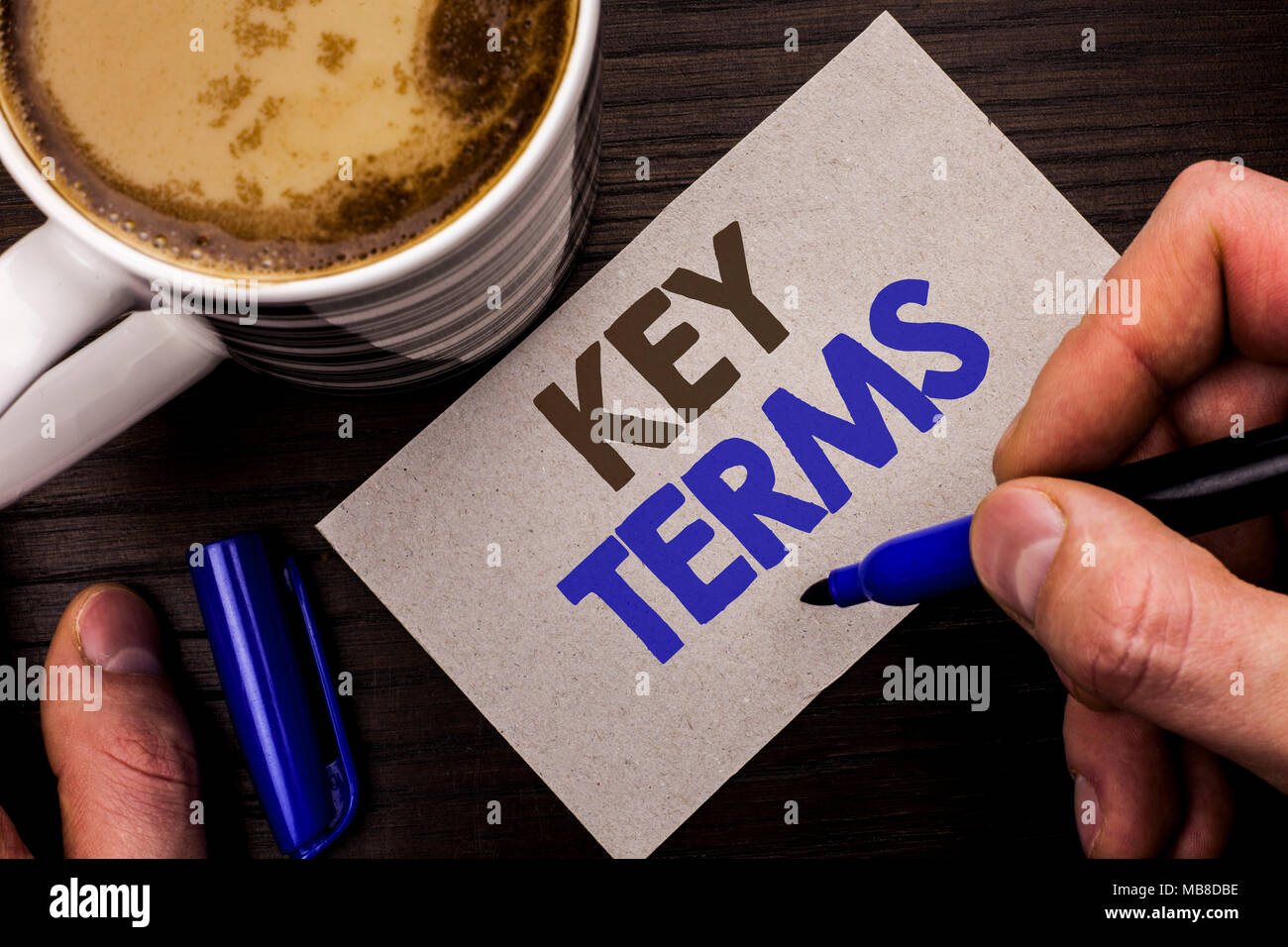 Conceptual hand writing showing Key Terms. Business photo text Key Plan ...