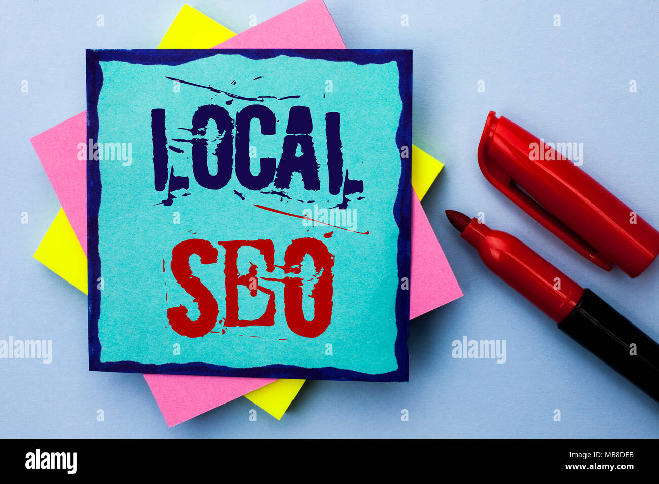 Writing note showing Local Seo. Business photo showcasing Search Engine Optimization Strategy ...