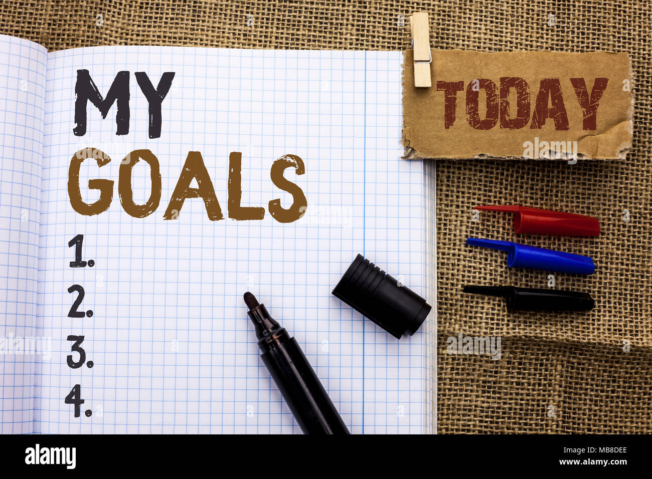 Text sign showing My Goals. Conceptual photo Goal Aim Strategy ...