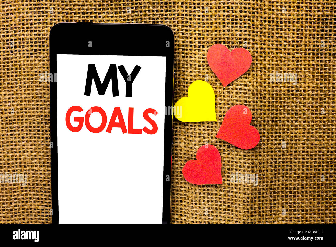Text sign showing My Goals. Conceptual photo Goal Aim Strategy ...
