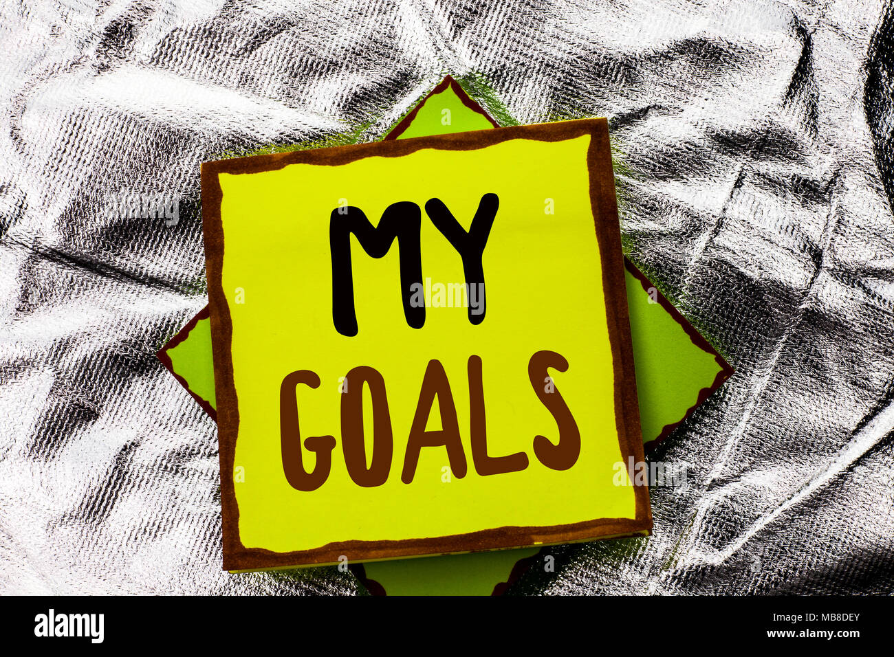 Text sign showing My Goals. Conceptual photo Goal Aim Strategy ...