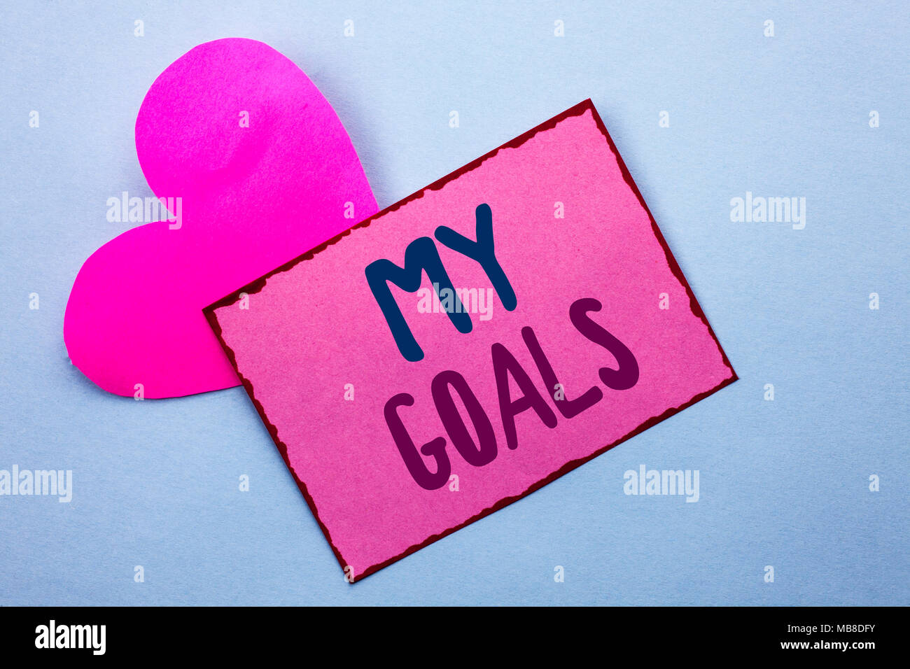 Writing note showing My Goals. Business photo showcasing Goal Aim ...