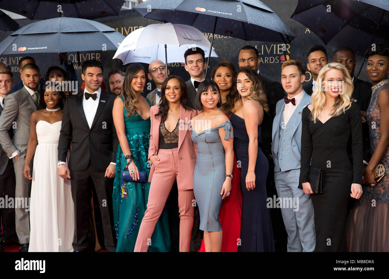 The cast of the musical Hamilton arriving for The Olivier Awards at the ...