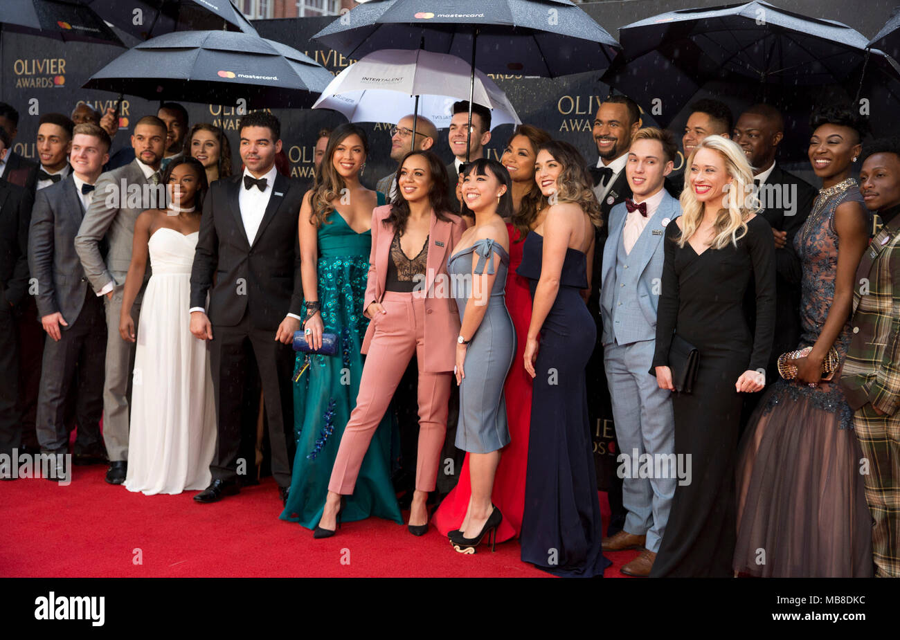 The cast of the musical Hamilton arriving for The Olivier Awards at the ...
