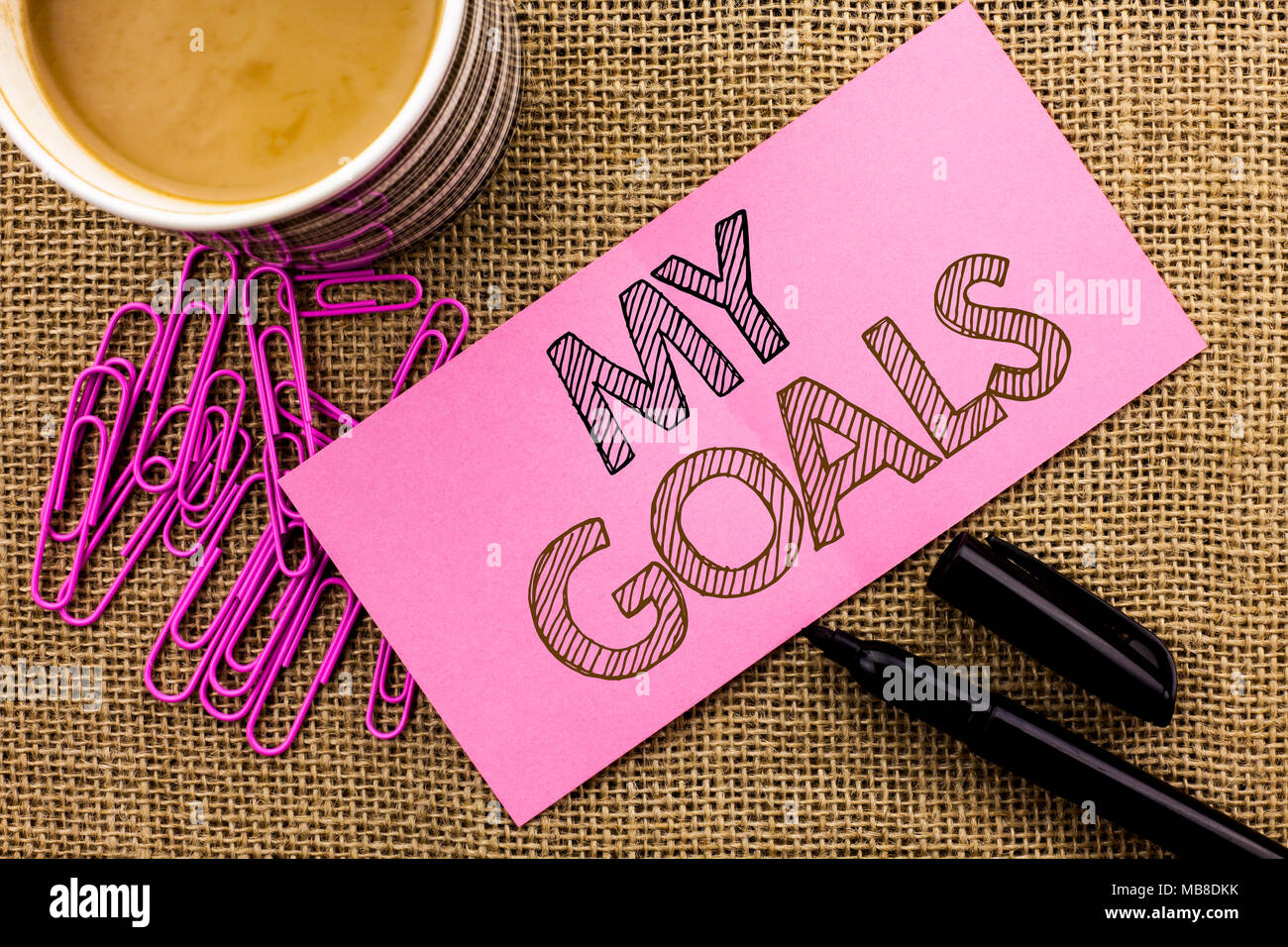 Handwriting text writing My Goals. Concept meaning Goal Aim Strategy ...