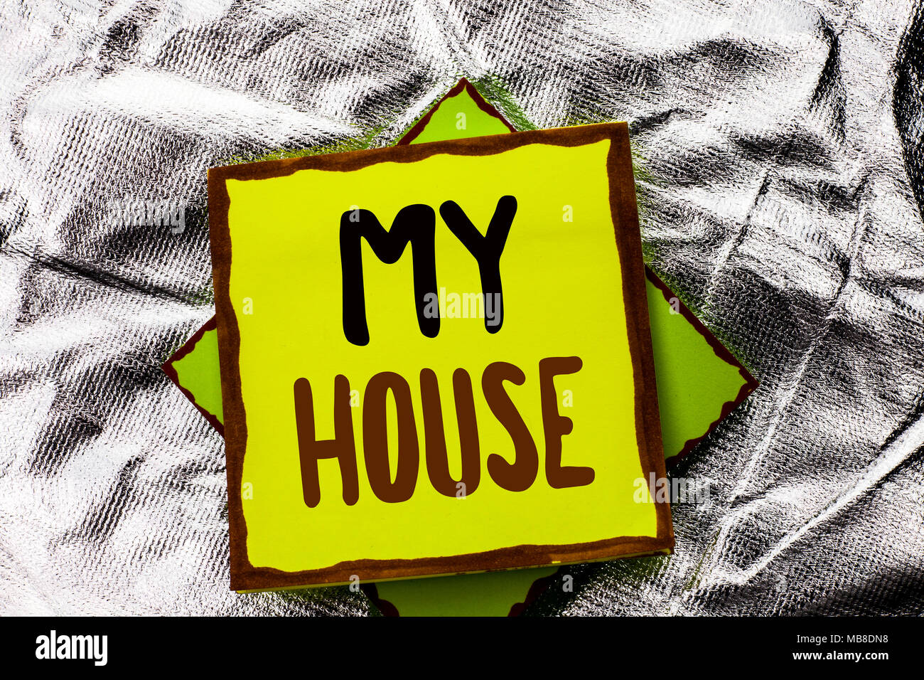 Text sign showing My House. Conceptual photo Housing Home Residential ...