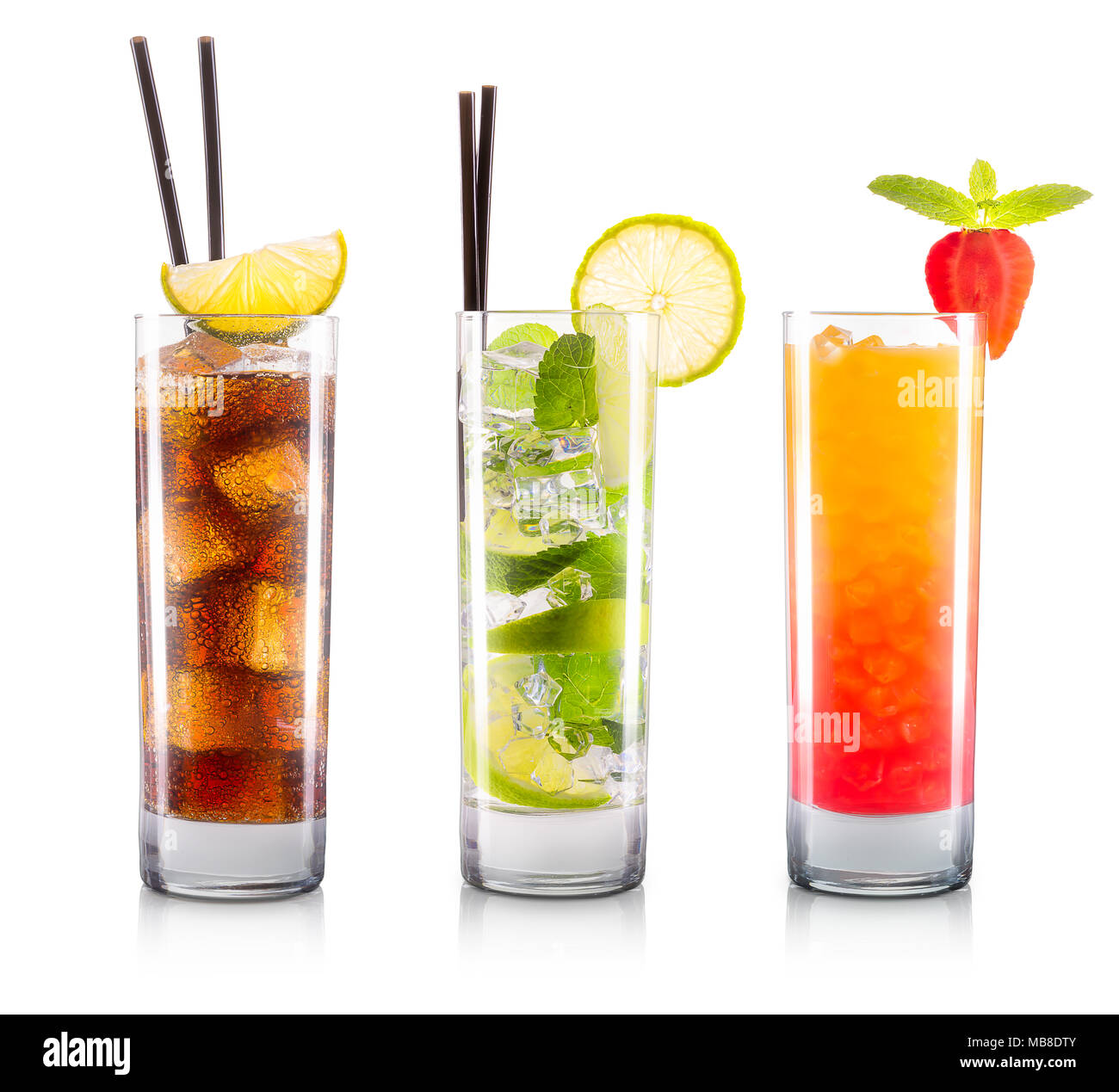 Soda cocktail in classic glass isolated on white Stock Photo - Alamy