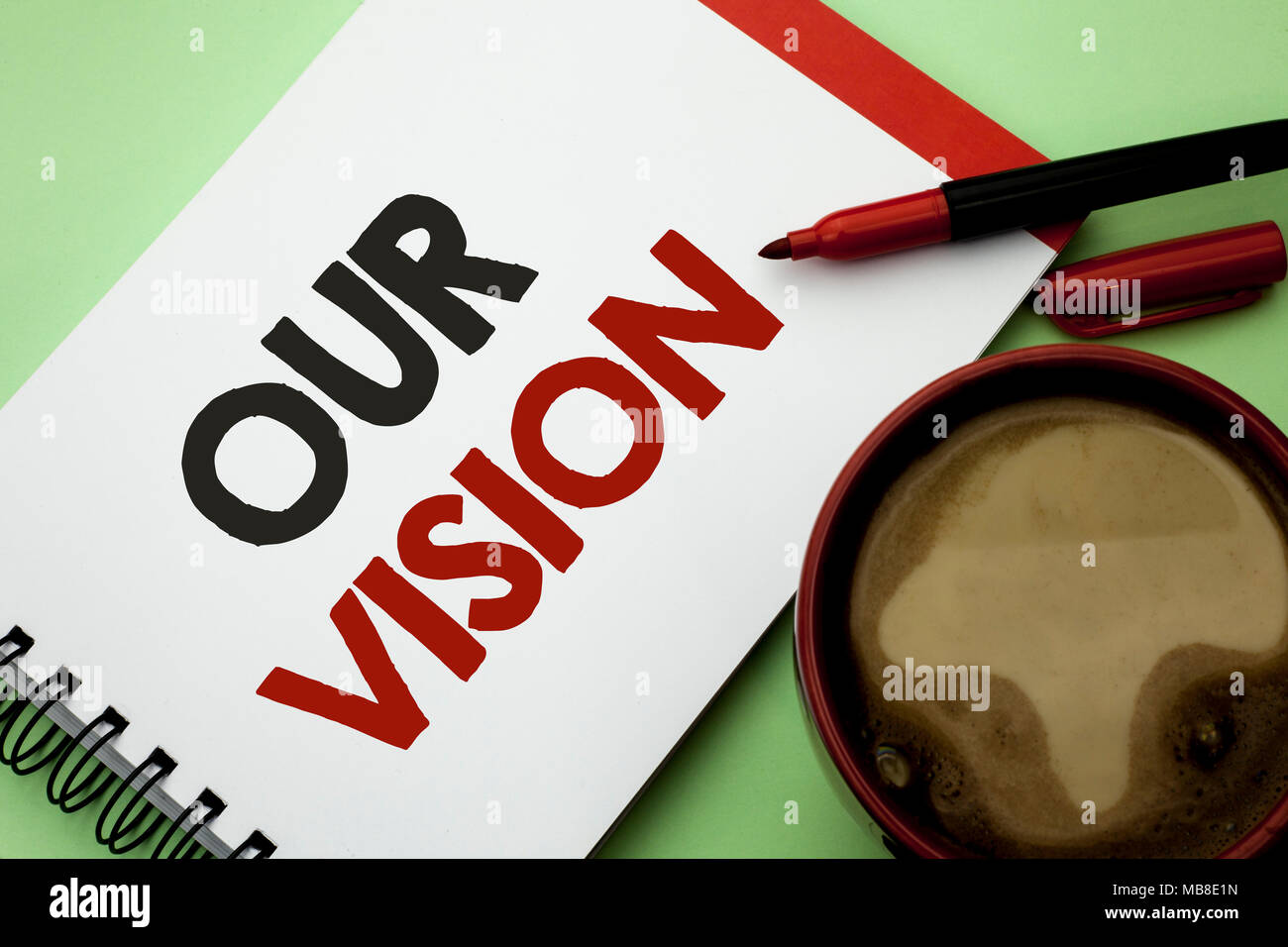 Handwriting text writing Our Vision. Concept meaning Innovation ...