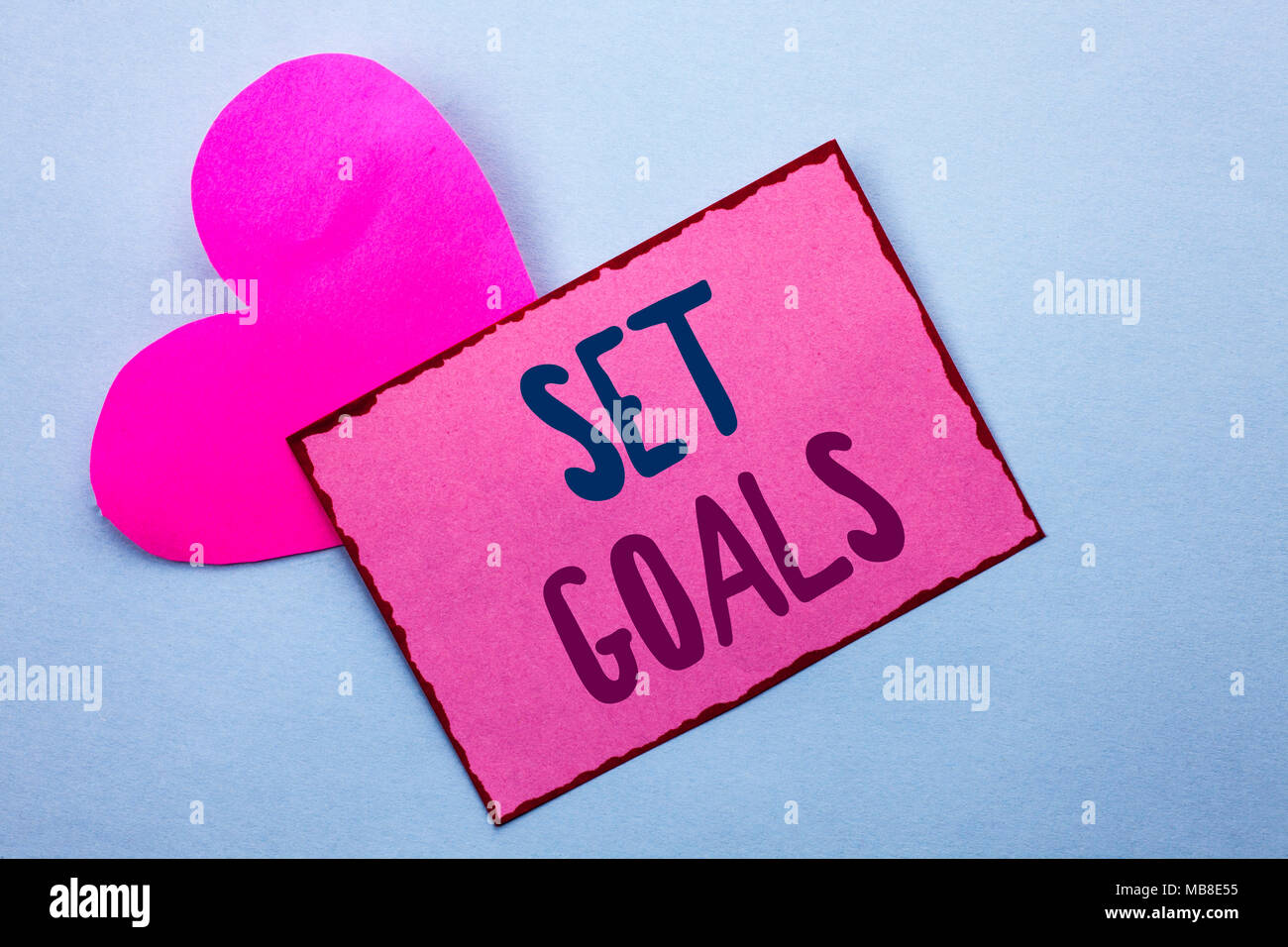 Writing note showing Set Goals. Business photo showcasing Target ...