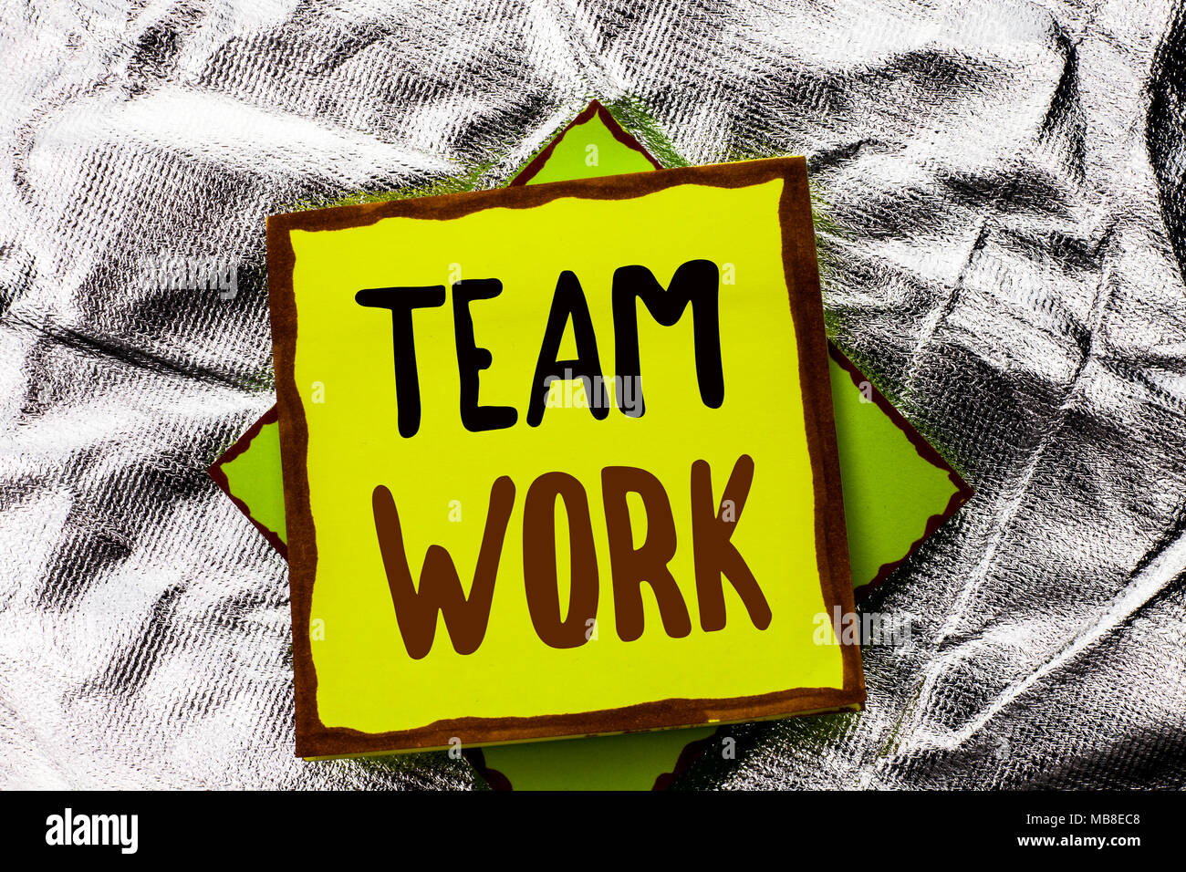 Text sign showing Team Work. Conceptual photo Cooperation Together ...