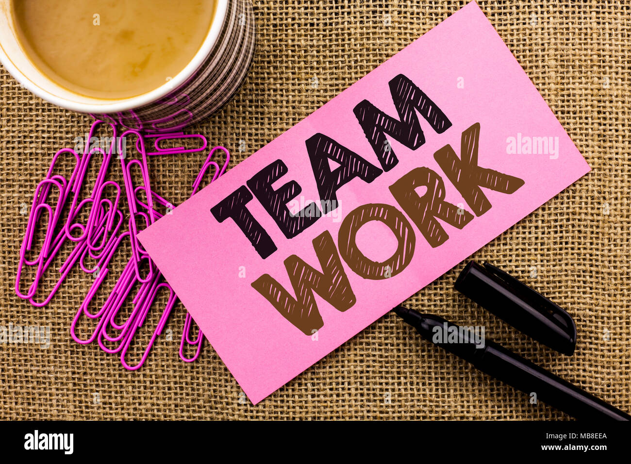 Handwriting text writing Team Work. Concept meaning Cooperation ...