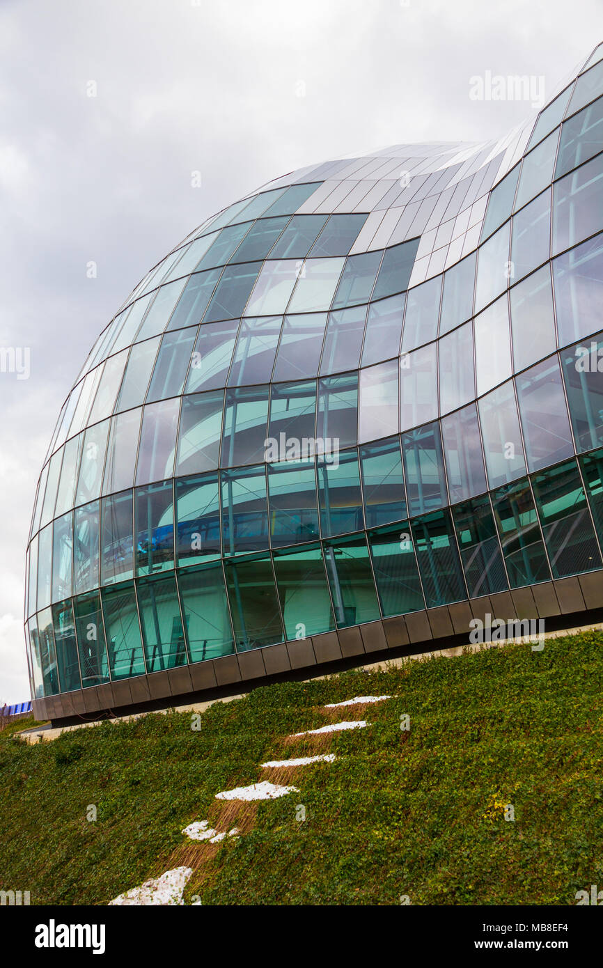 Newcastle, England - March 7, 2018: View of a section of the Sage ...
