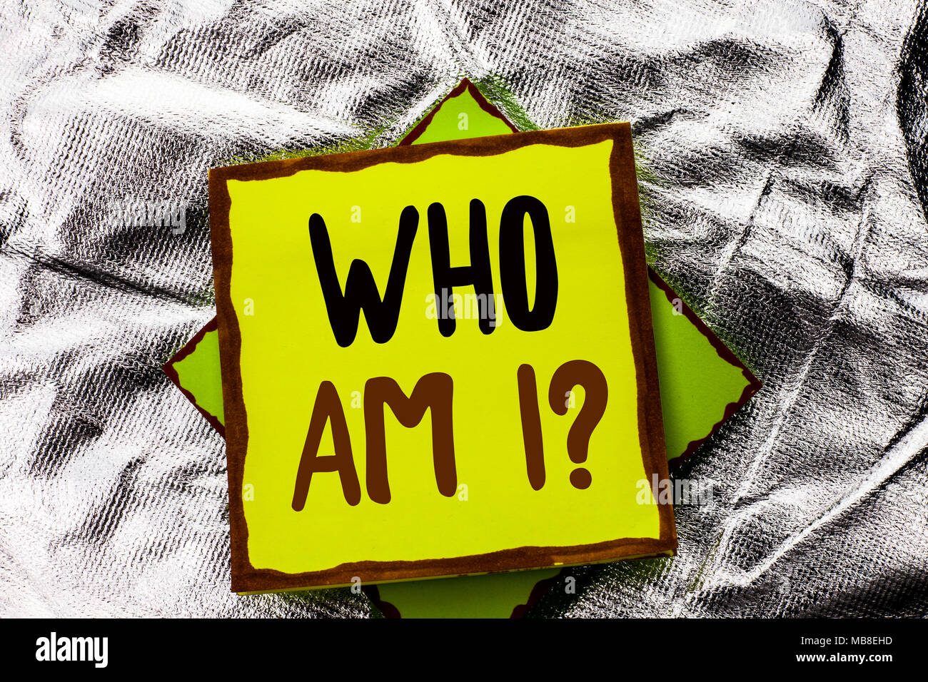 Text sign showing Who Am I Question. Conceptual photo Question Asked ...