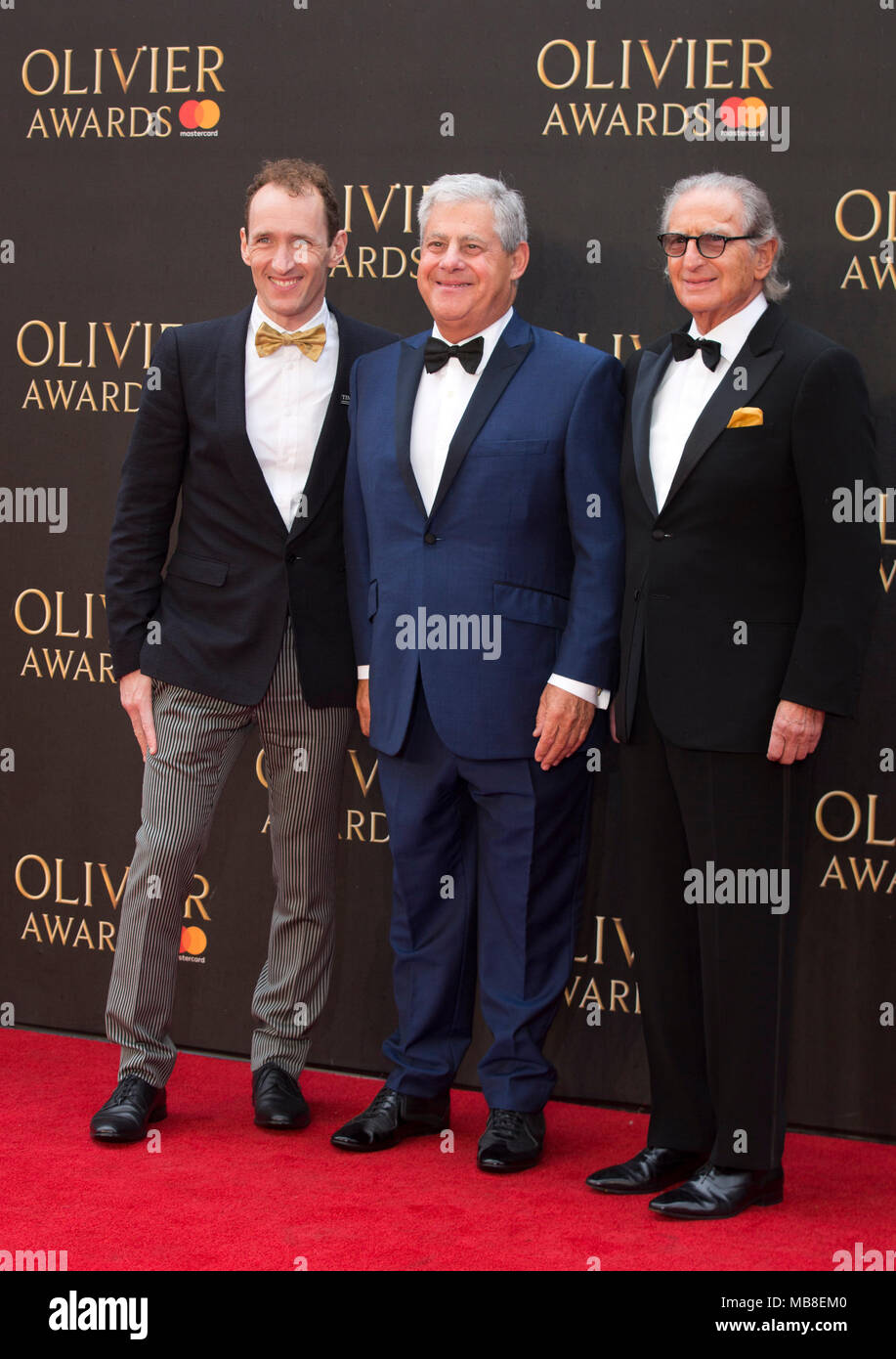 Cameron Mackintosh (centre) arriving for The Olivier Awards at the ...
