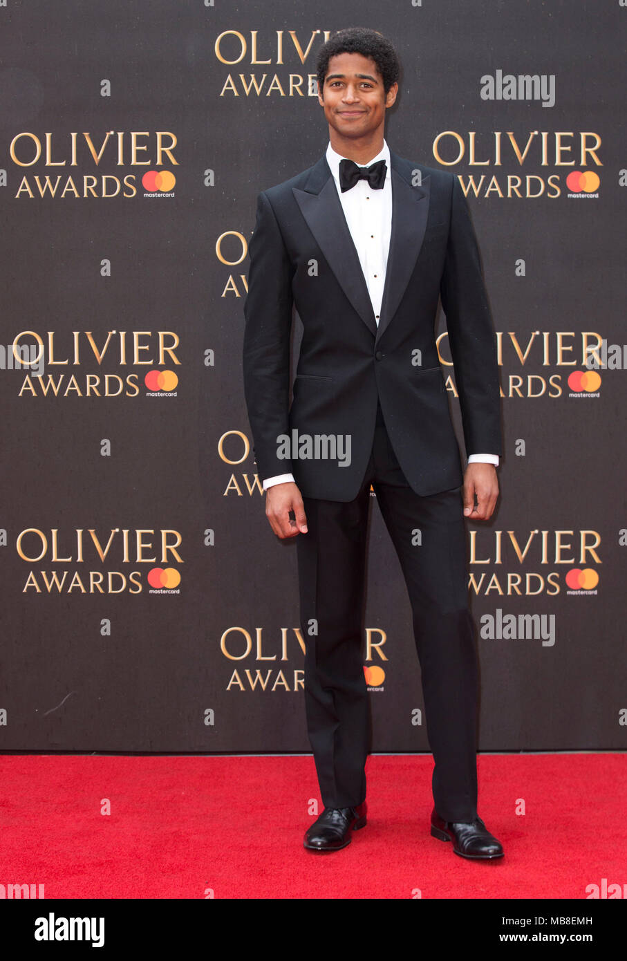 Alfred Enoch arriving for The Olivier Awards at the Royal Albert Hall ...