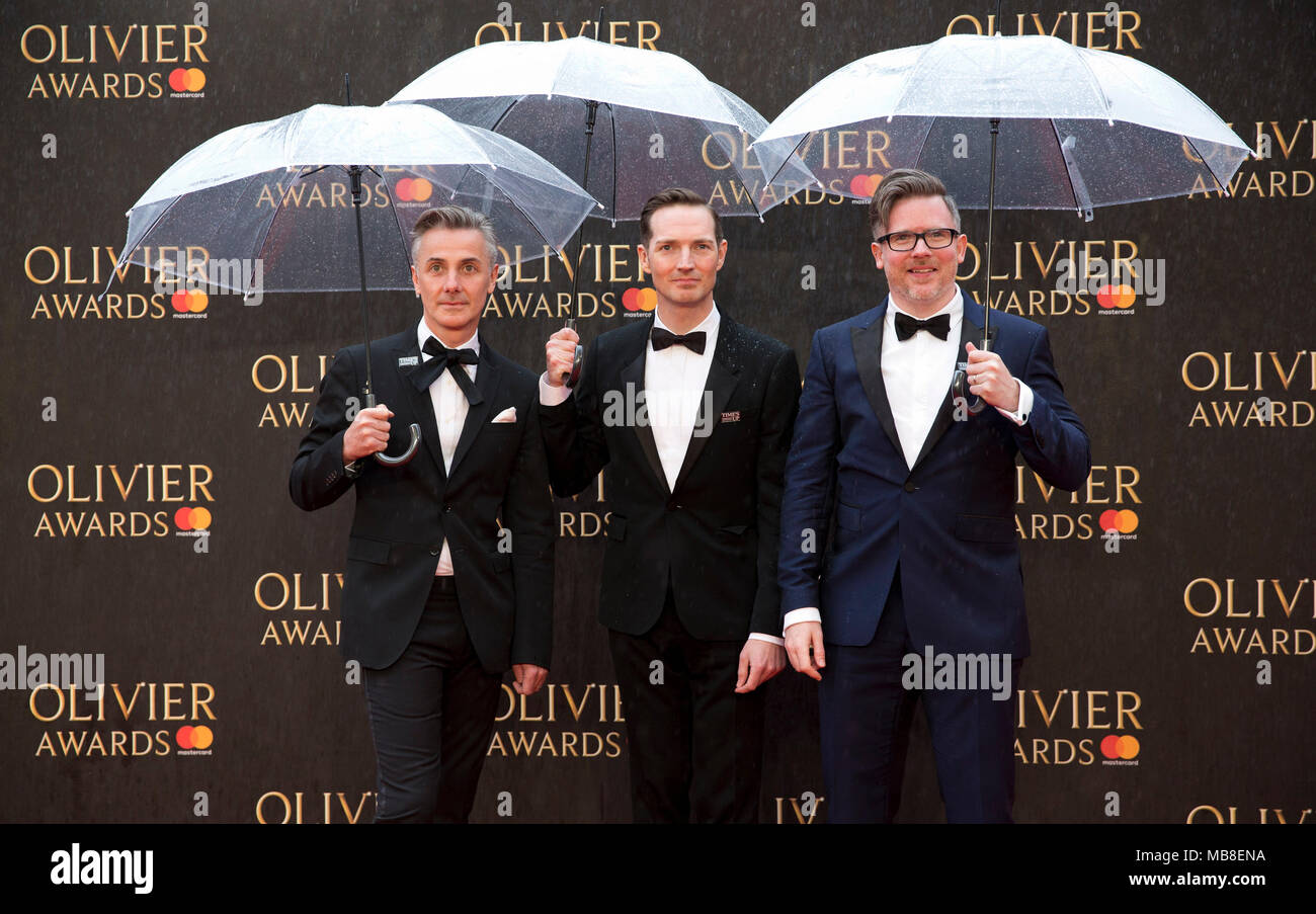 Dan Gillespie Sells (centre) arriving for The Olivier Awards at the ...