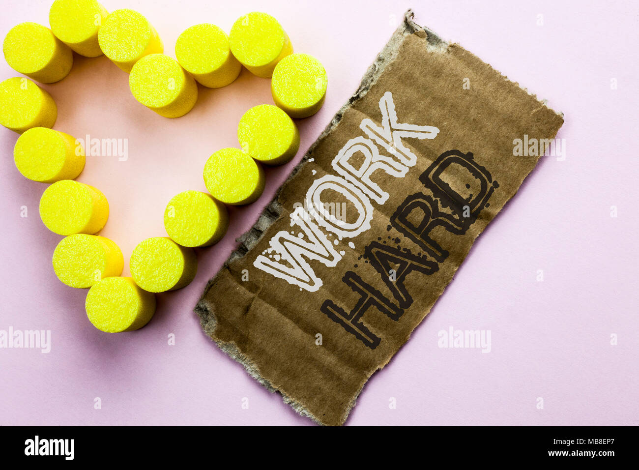 Text sign showing Work Hard. Conceptual photo Struggle Success Effort ...