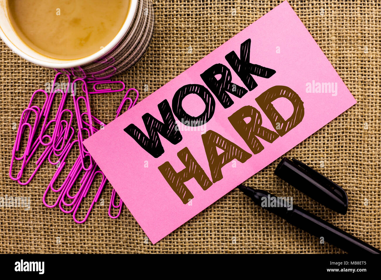 Handwriting text writing Work Hard. Concept meaning Struggle Success ...