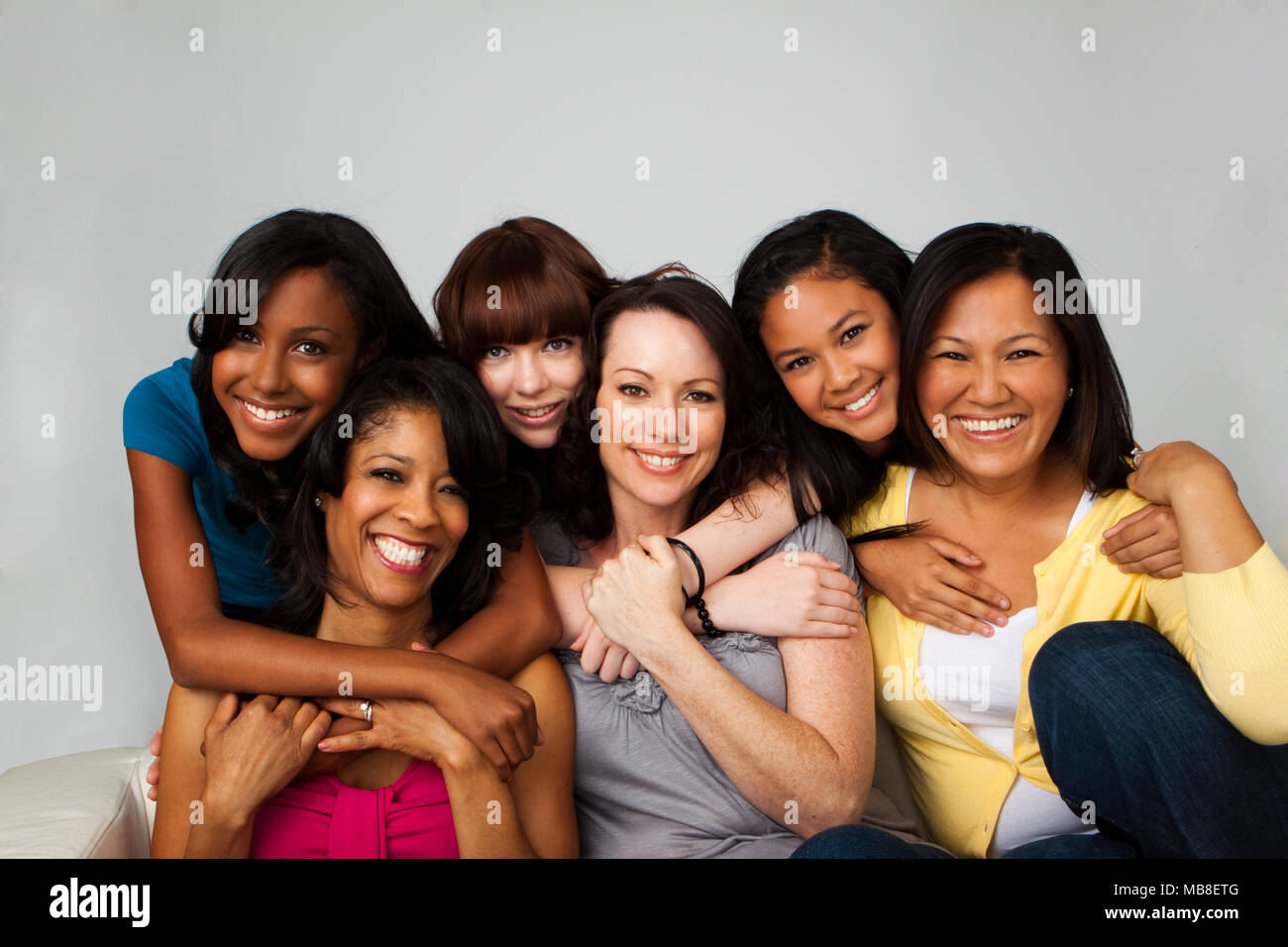 Diverse group of mothers and daughters Stock Photo - Alamy