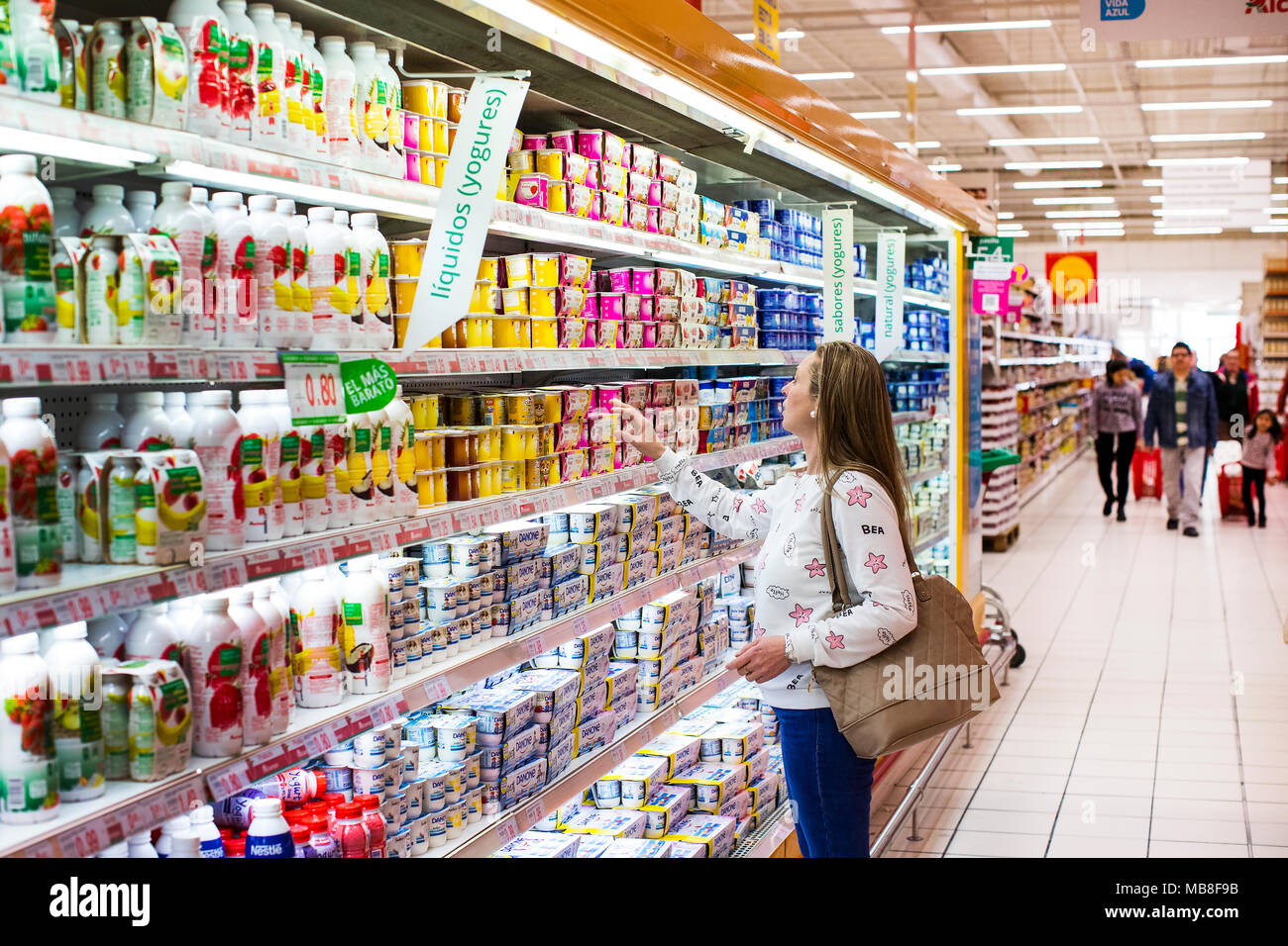 Auchan Supermarket Shopping Trolleys High Resolution Stock Photography ...